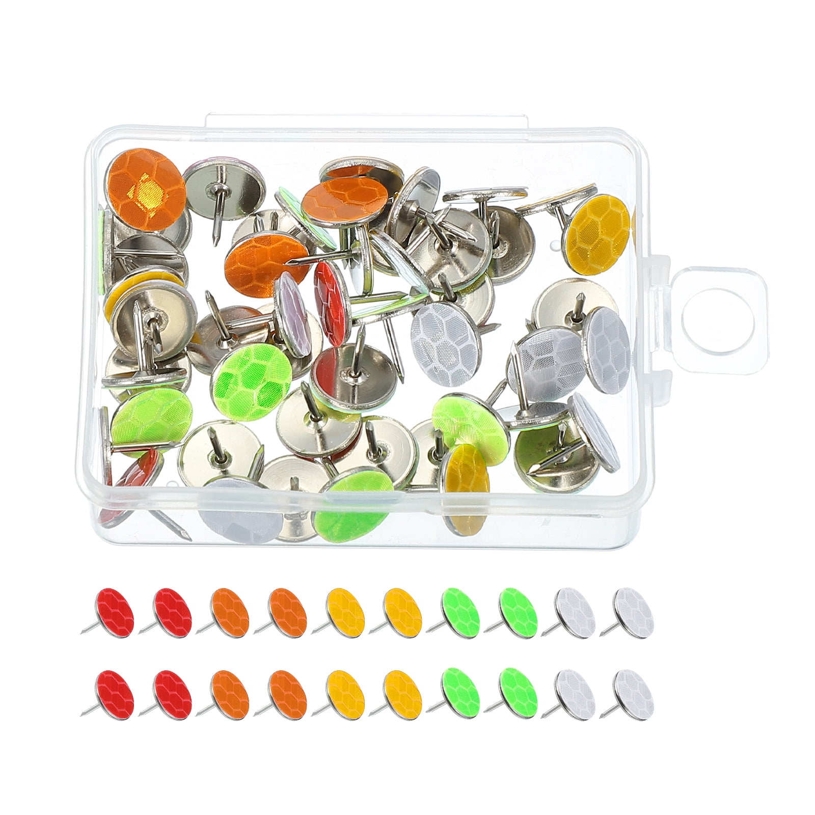 Uxcell Reflective Tack Trail Marking Tacks, Glow Tacks Reflective Thumb ...