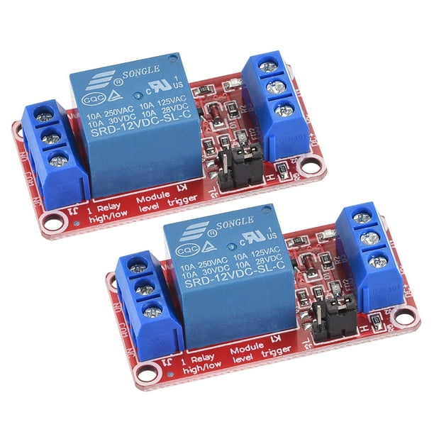 Uxcell Relay Module 1 Channel 12V High Low Level Trigger Module Red ...
