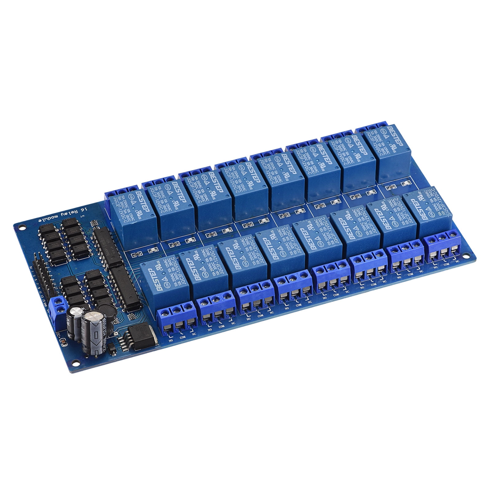 Uxcell Relay Module 16 Channel 12V Low Level Trigger Module Blue Relay ...