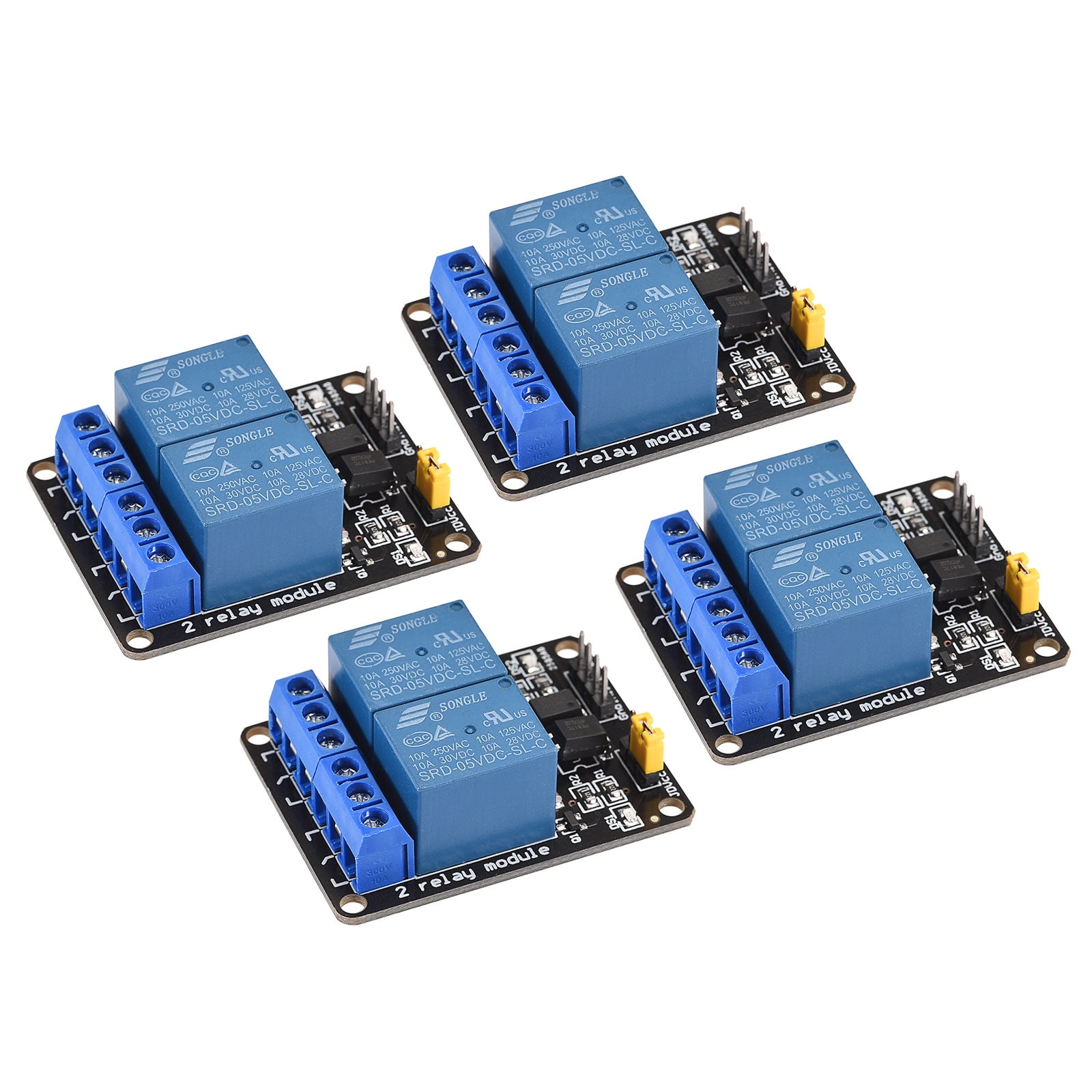 Uxcell Relay Module 2 Channel 5V Low Level Trigger Module Black Relay ...