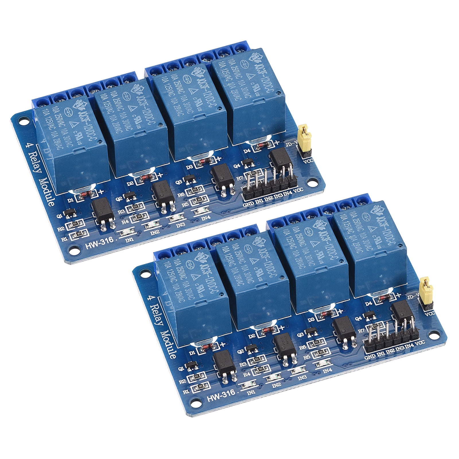 Uxcell Relay Module 4 Channel 12V Low Level Trigger Module Blue Relay ...