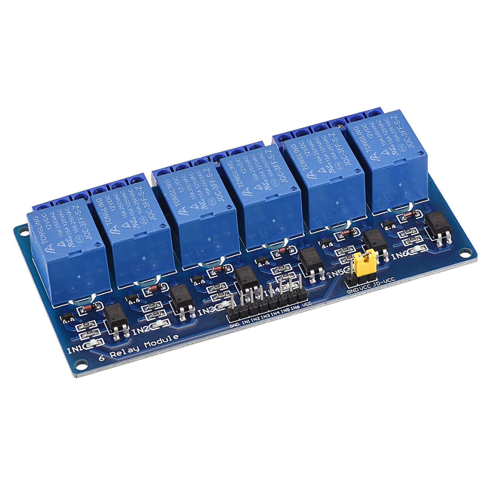 Uxcell Relay Module 6 Channel 12V Low Level Trigger Module Blue Relay ...