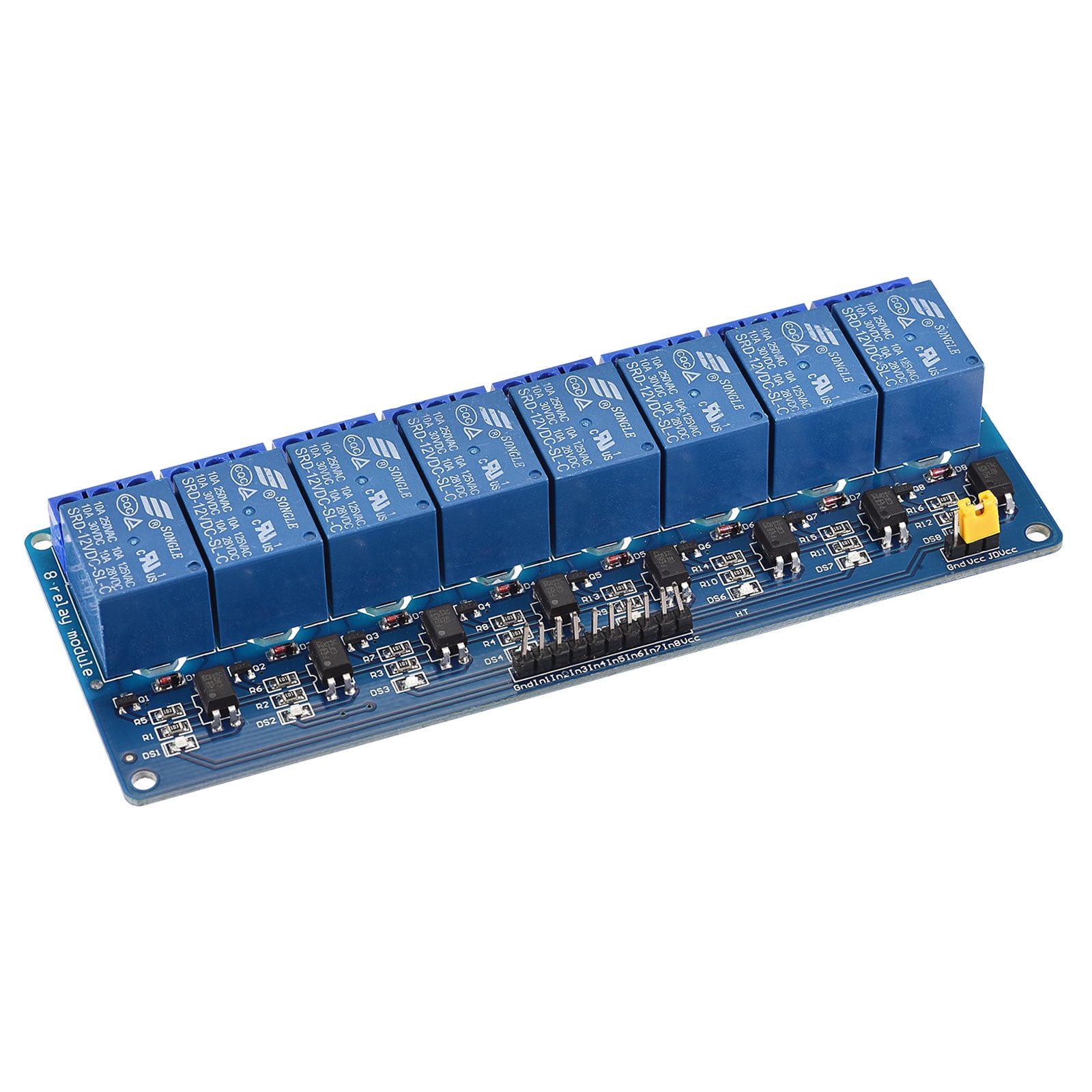 Uxcell Relay Module 8 Channel 12V Low Level Trigger Module Blue Relay ...