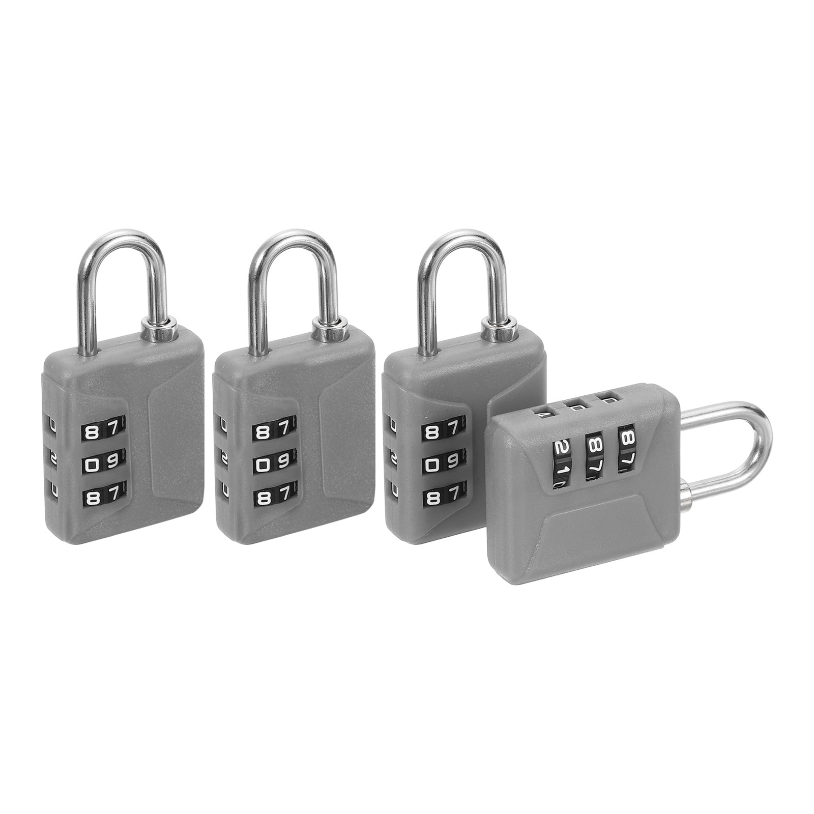 Uxcell Resettable 3 Digit Combination Lock, (60 x 32mm, Gray) (4Pcs ...