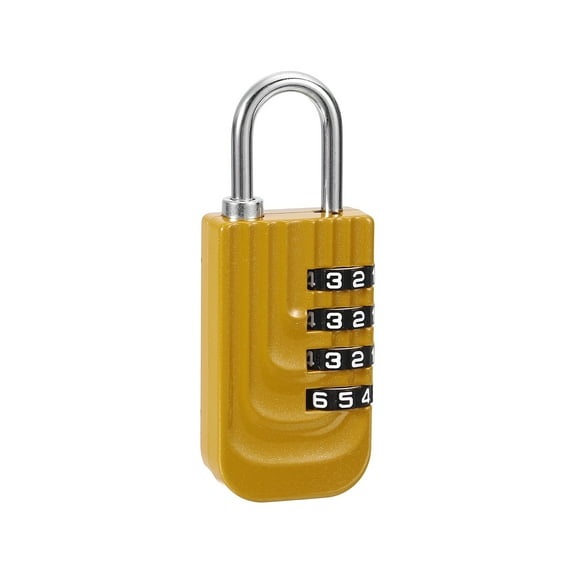 Uxcell Resettable 4 Digit Combination Lock, (73 x 28mm, Yellow ...