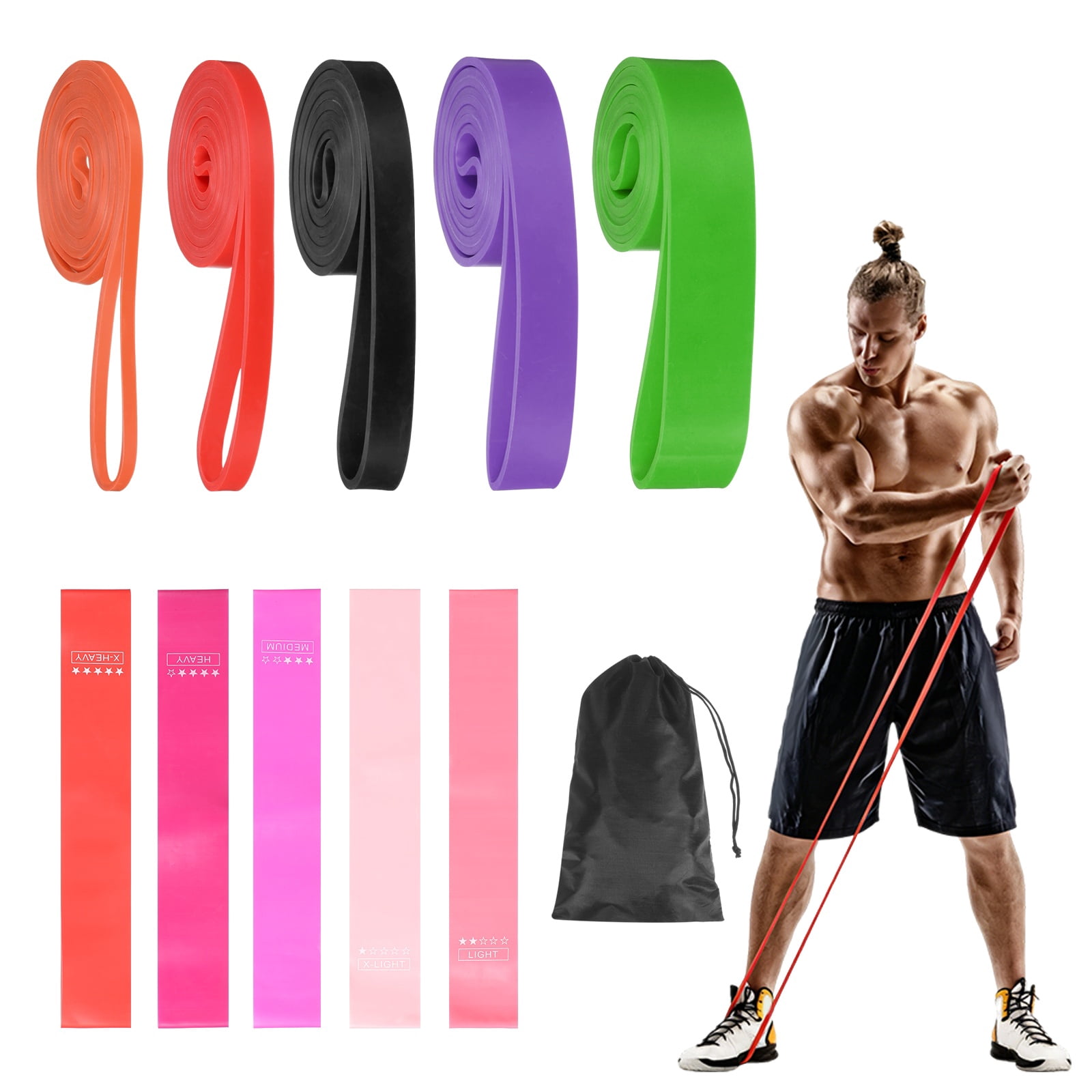 Uxcell Resistance Bands for Working Out, 5 Levels Pull Up Assistance ...