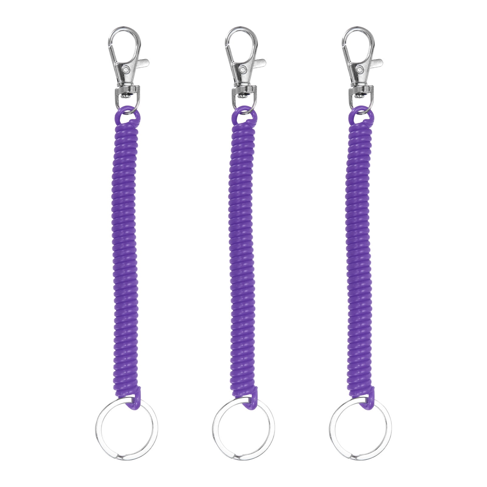 Uxcell Retractable Coil Spring Keychain, (6.7 Inch, Light Purple) (3 ...