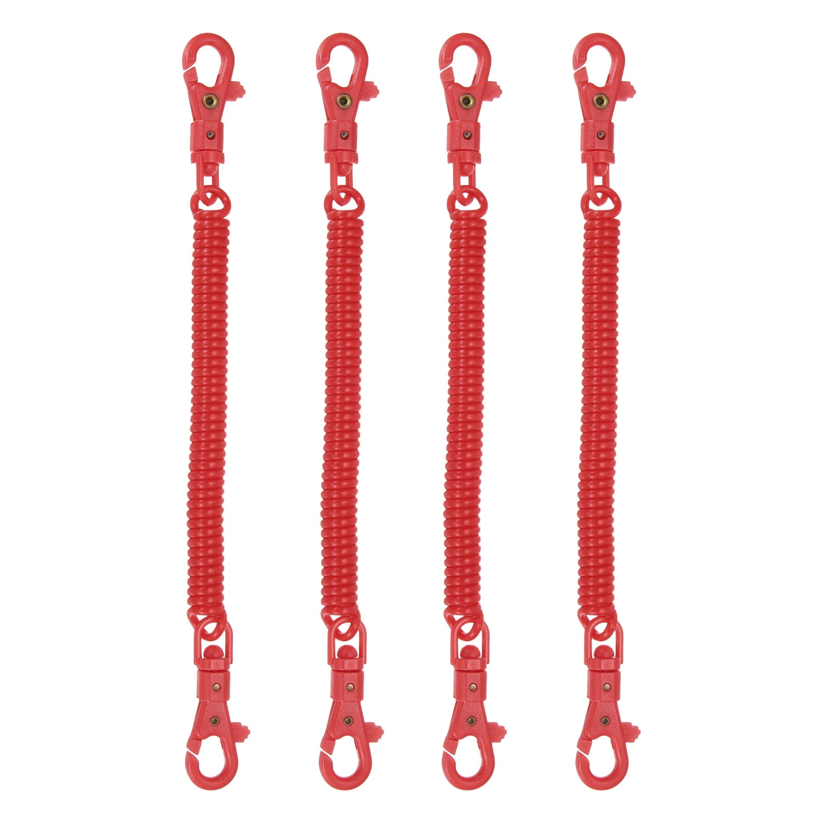 Uxcell Retractable Coil Spring Keychain, (7.9 Inch, Red) (4 Pcs), Anti ...