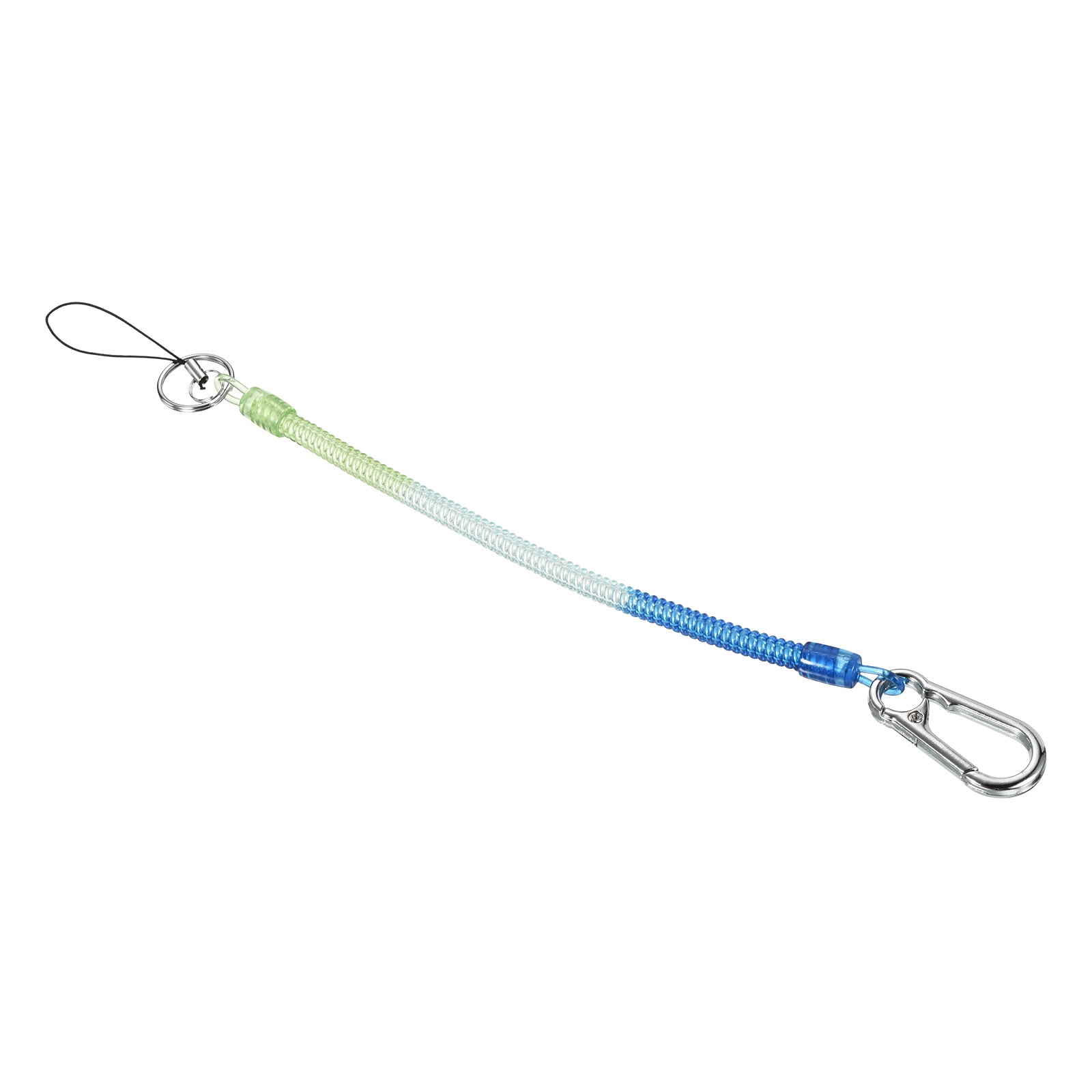 Uxcell Retractable Coil Spring Keychain Clasp with Big Key Ring 260mm ...