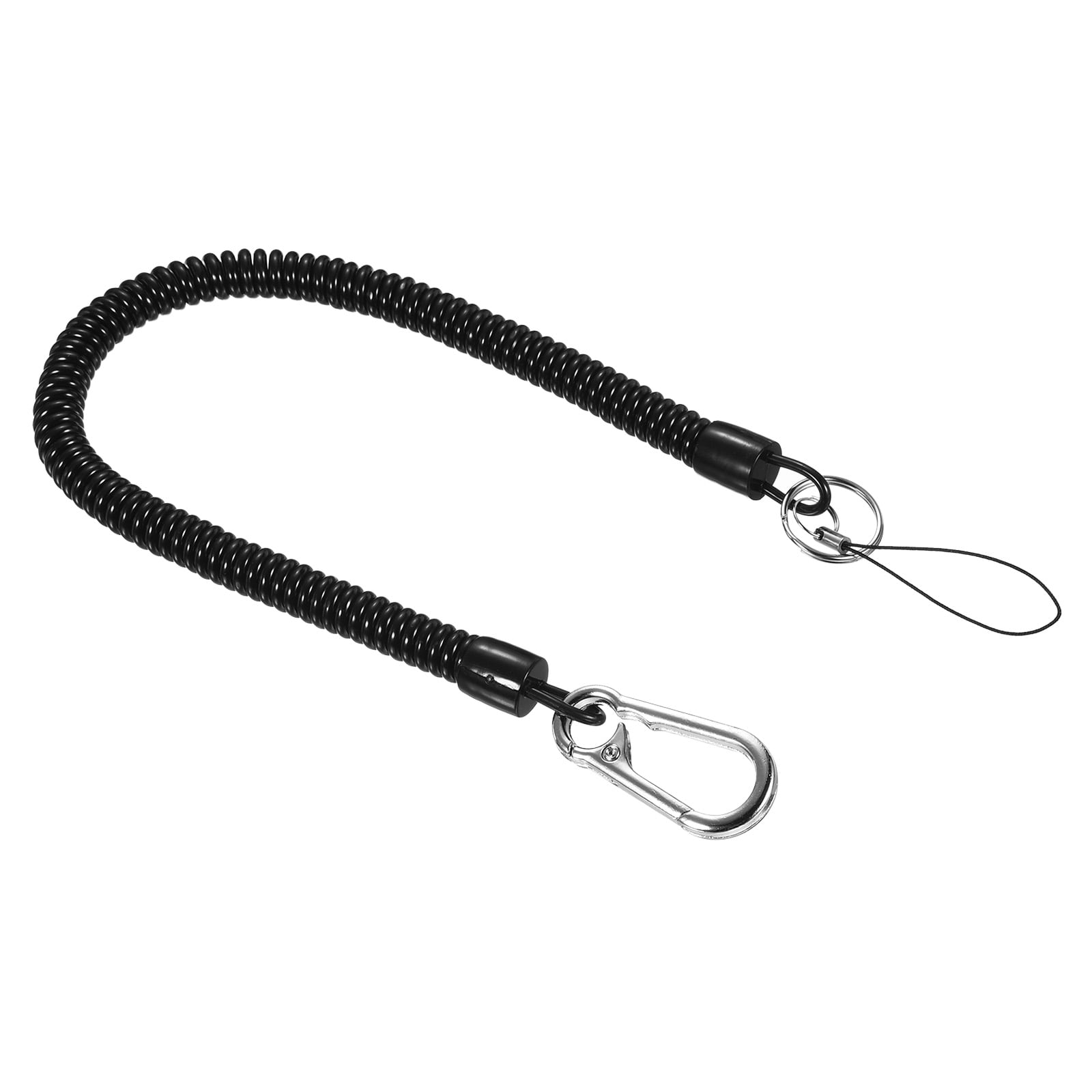 Uxcell Retractable Coil Spring Keychain Clasp with Big Key Ring 380mm ...
