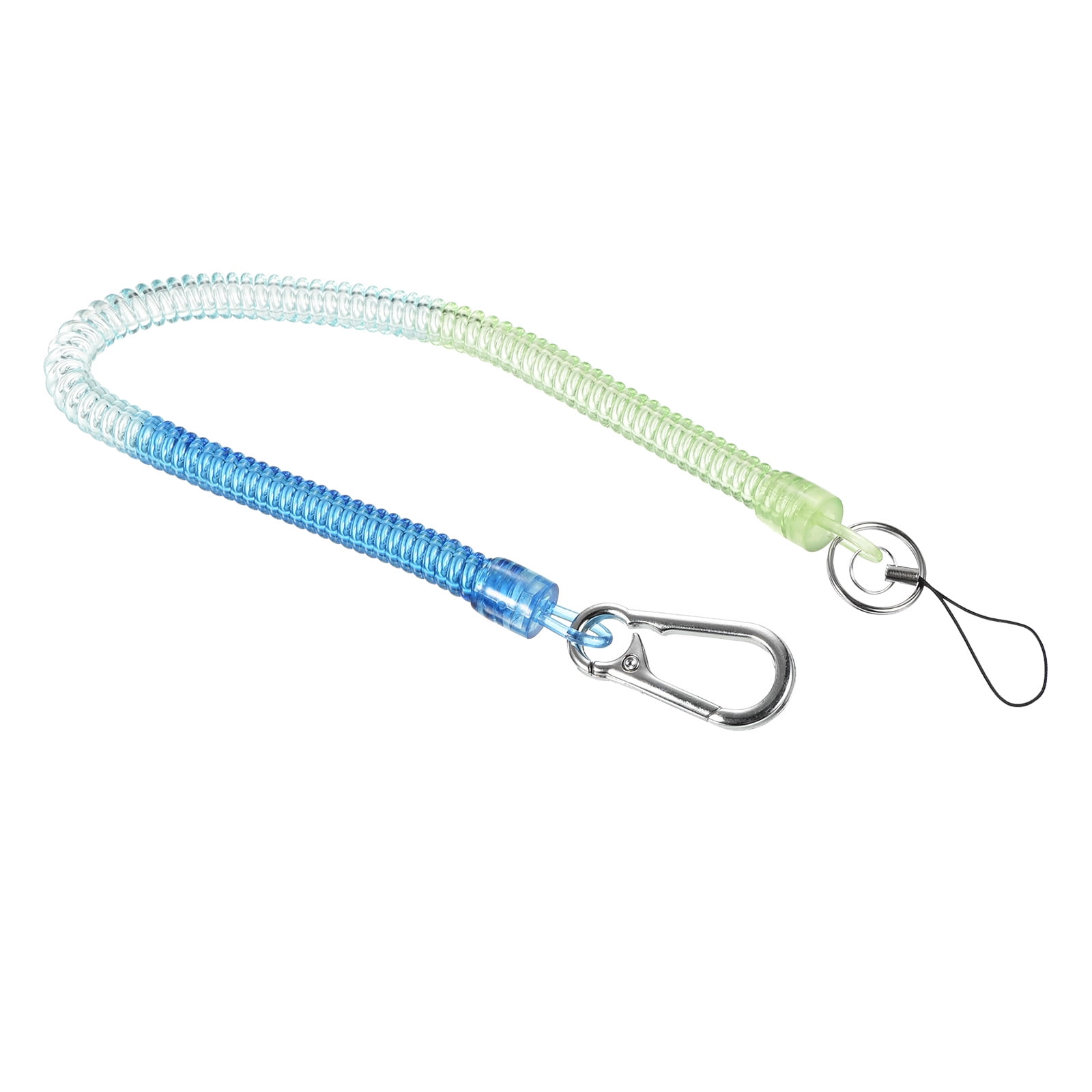 Uxcell Retractable Coil Spring Keychain Clasp with Big Key Ring 380mm ...