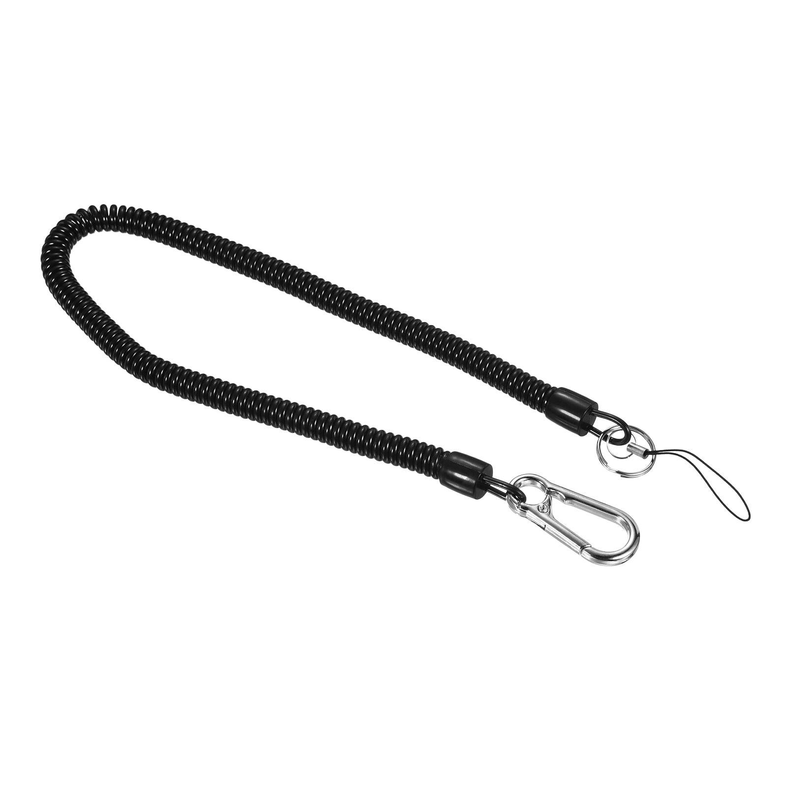 Uxcell Retractable Coil Spring Keychain Clasp with Big Key Ring 480mm ...