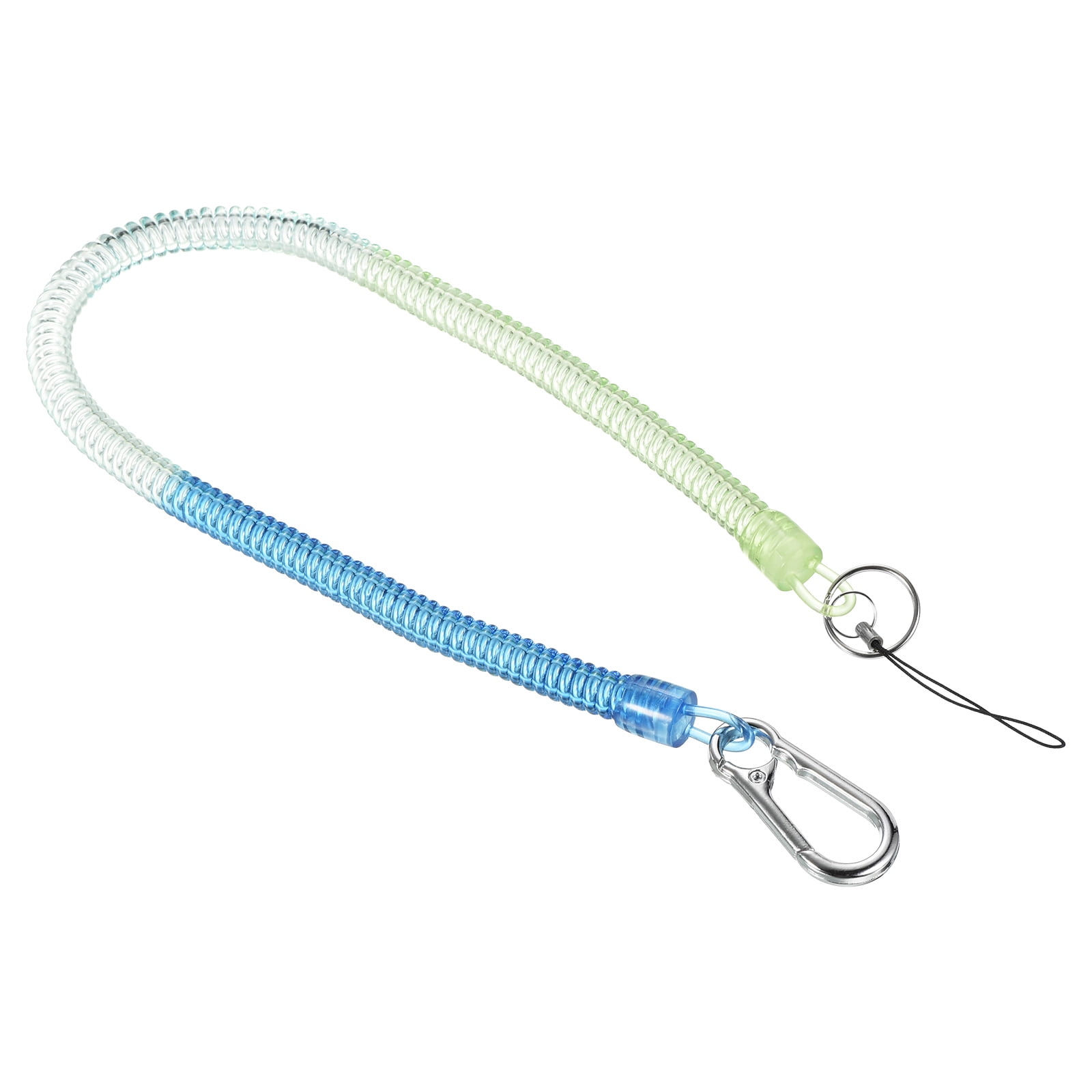 Uxcell Retractable Coil Spring Keychain Clasp with Big Key Ring 480mm ...