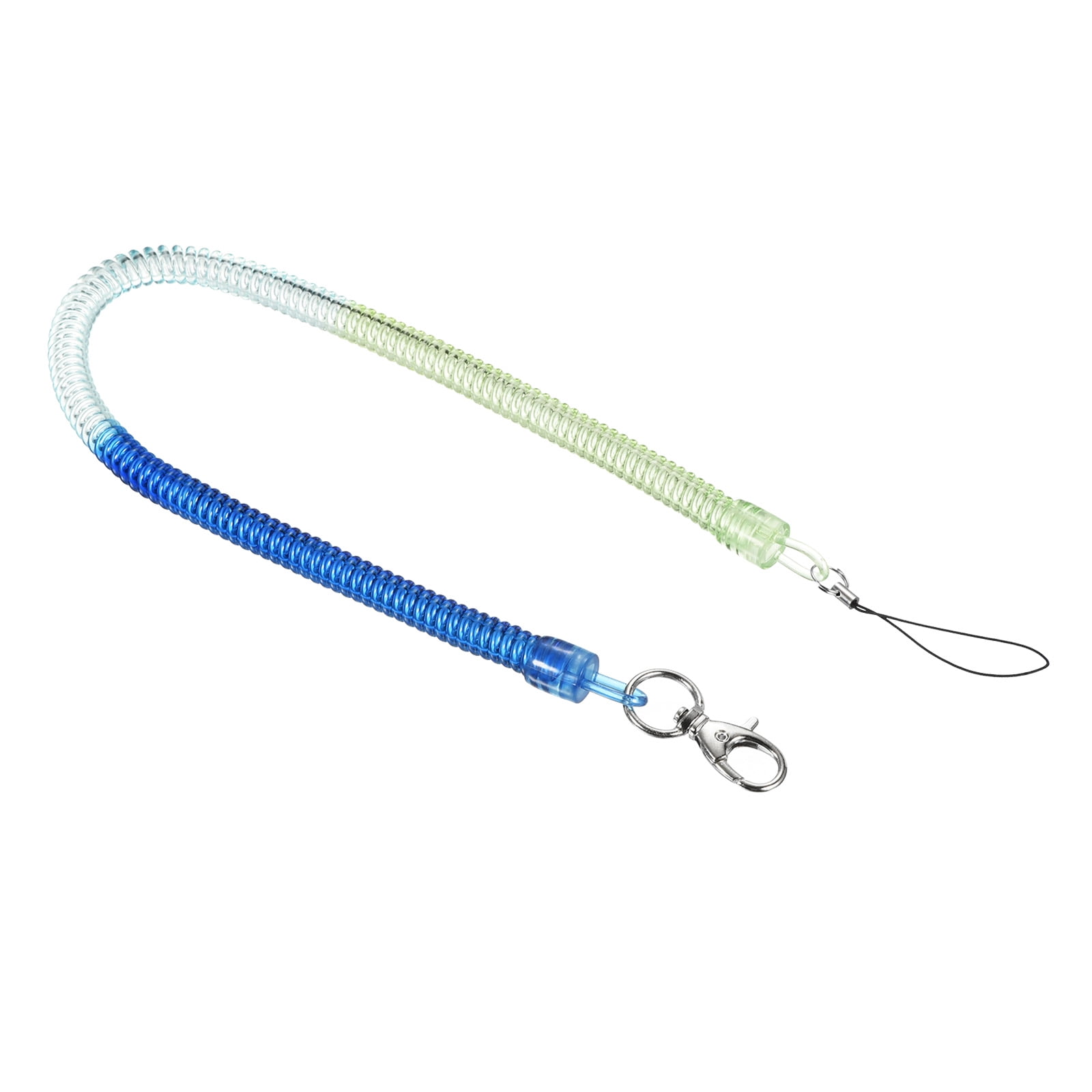 Uxcell Retractable Coil Spring Keychain Clasp with Key Ring 460mm, 1 ...