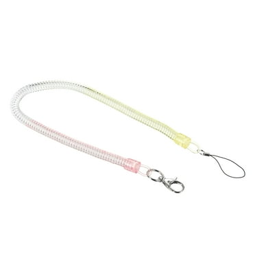Uxcell Retractable Coil Spring Keychain Clasp with Key Ring 260mm, 1 ...