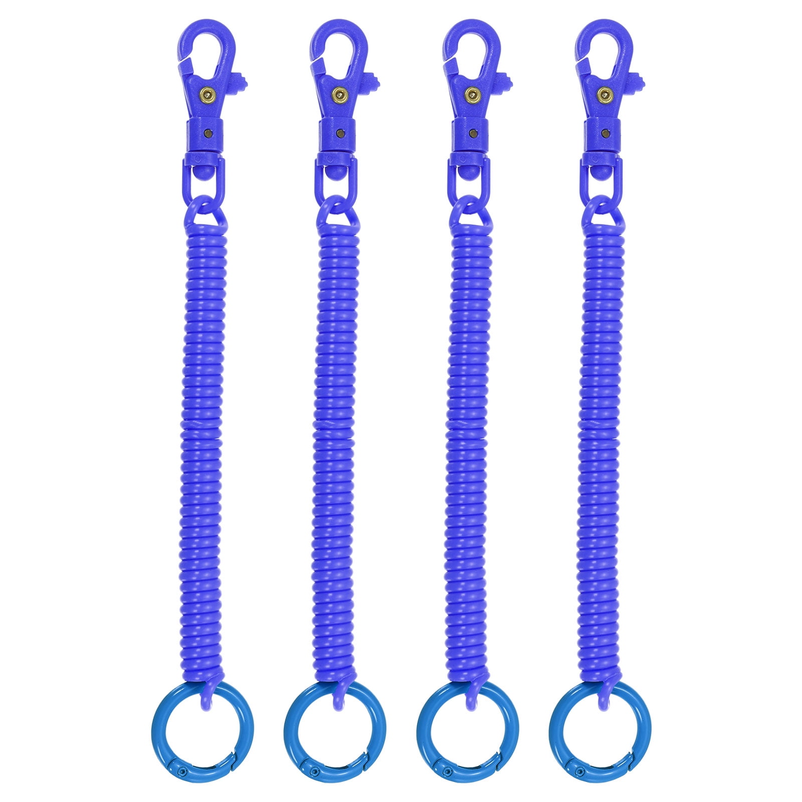 Uxcell Retractable Coil Springs Keychain with Plastic Lobster Clasp ...