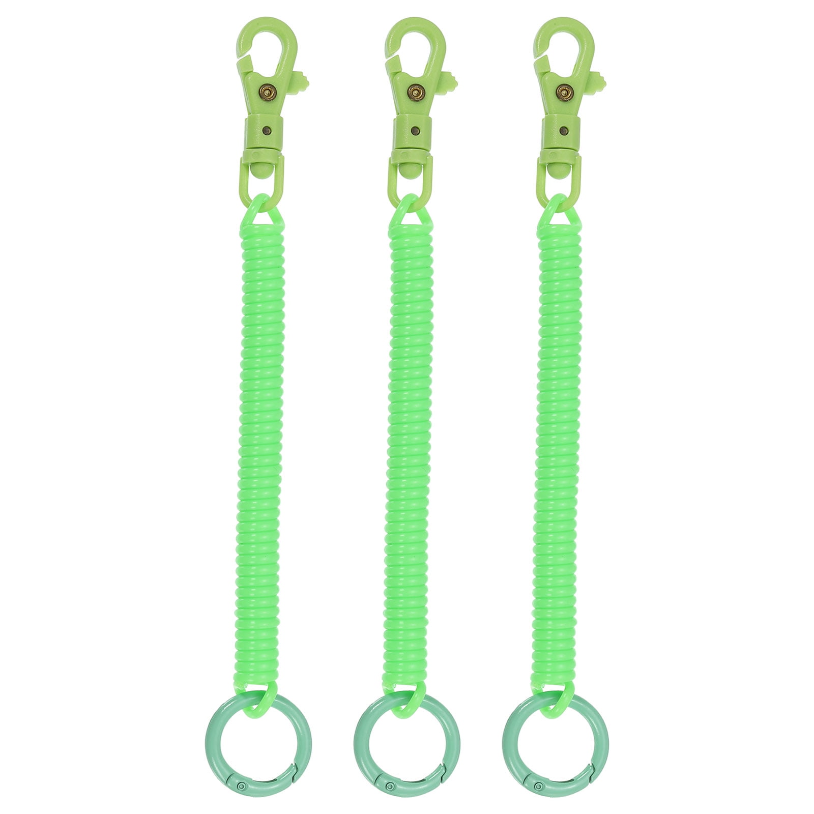 Uxcell Retractable Coil Springs Keychain with Plastic Lobster Clasp ...