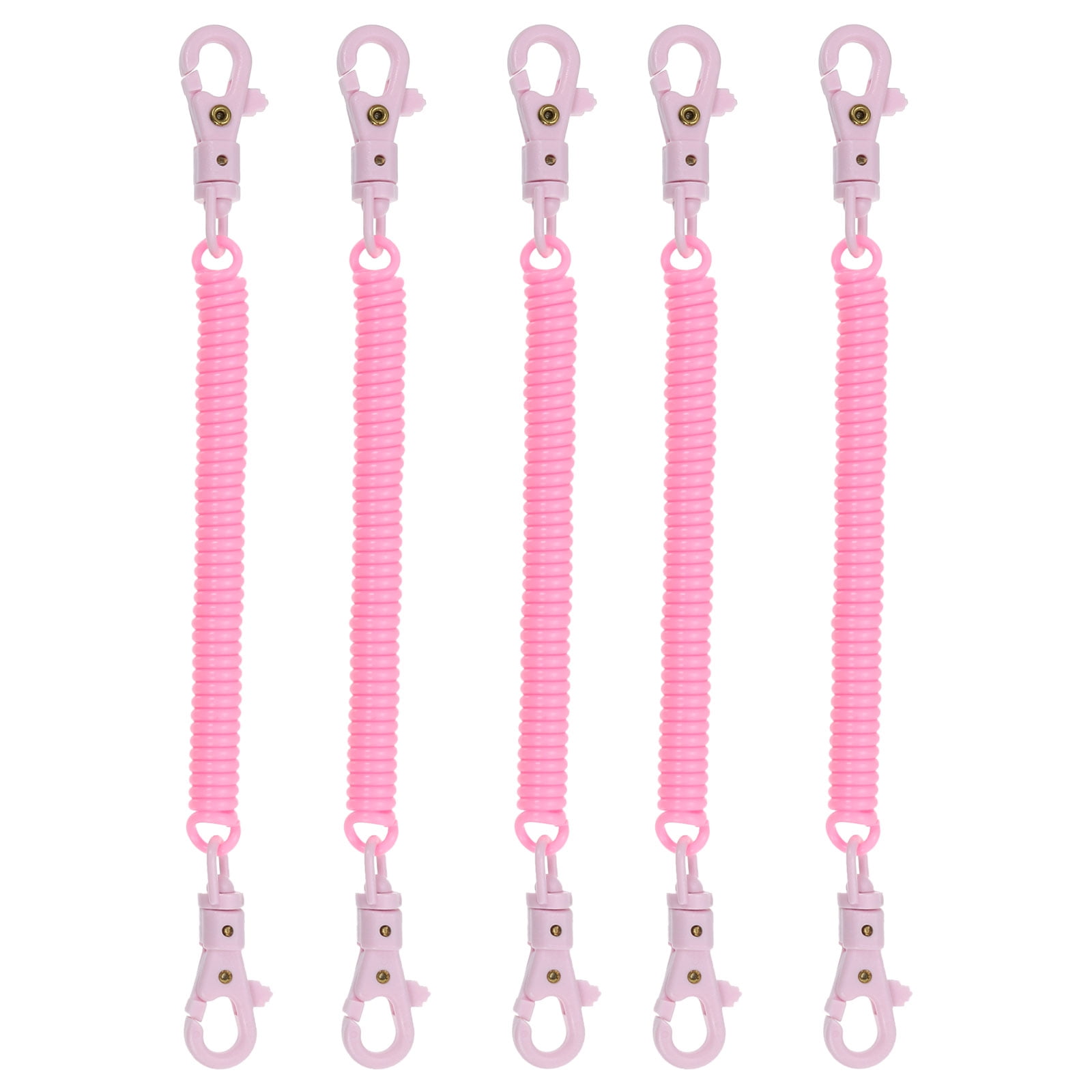 Uxcell Retractable Coil Springs Keychain with Plastic Lobster Clasp for ...