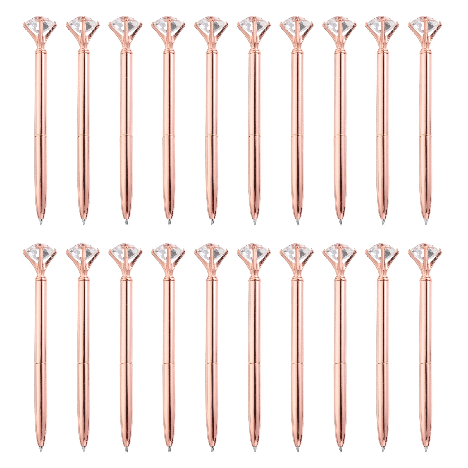 Uxcell Retractable Diamond Ballpoint Pens, 50Pcs Metal Black Ink ...