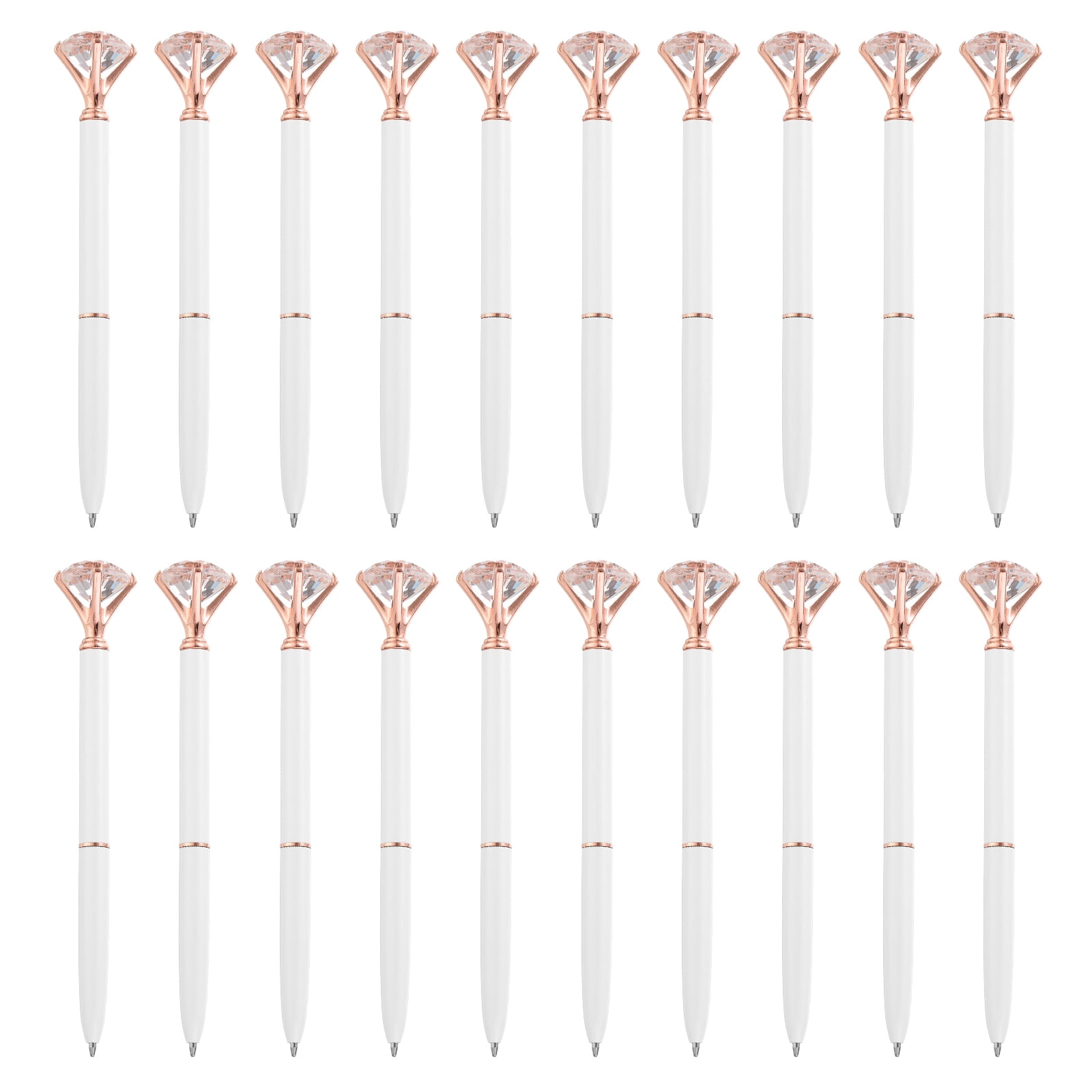 Uxcell Retractable Diamond Ballpoint Pens Bulk, 20Pcs Metal Black Ink ...