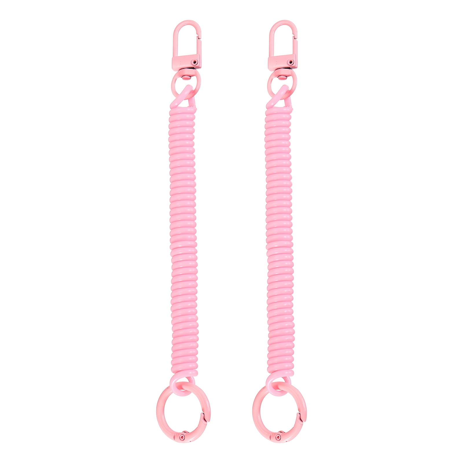 Uxcell Retractable Spiral Spring Coil Keychain Pink, 2Pcs, Anti-lost ...
