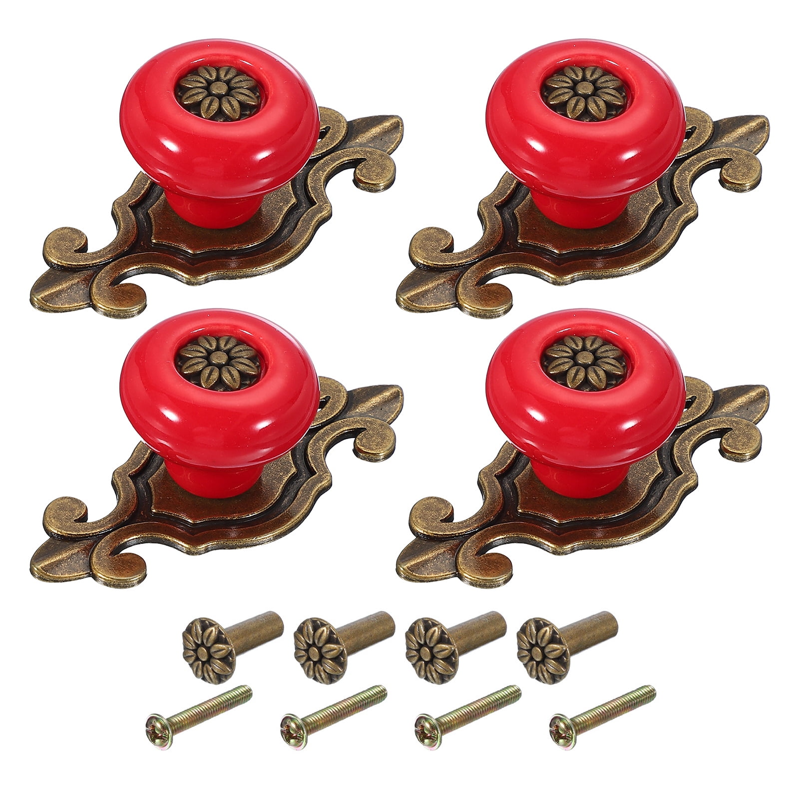 Uxcell Retro Ceramic Cabinet Knobs Vintage Round Drawer Knobs Dresser ...