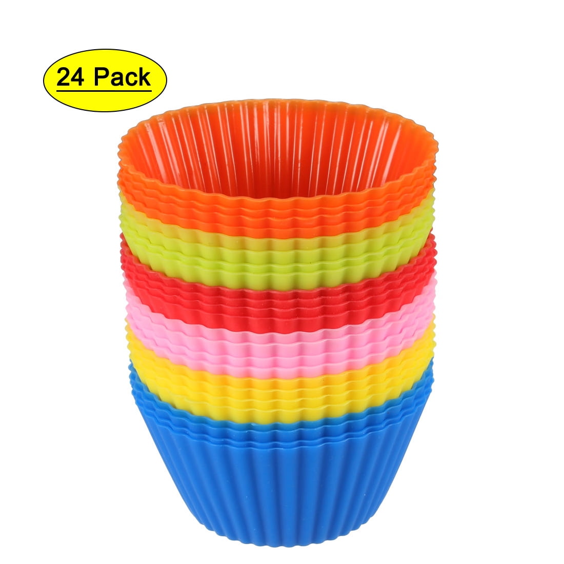 Uxcell Reusable Cupcake Liners Baking Cups Silicone 24 Pack - Walmart.com