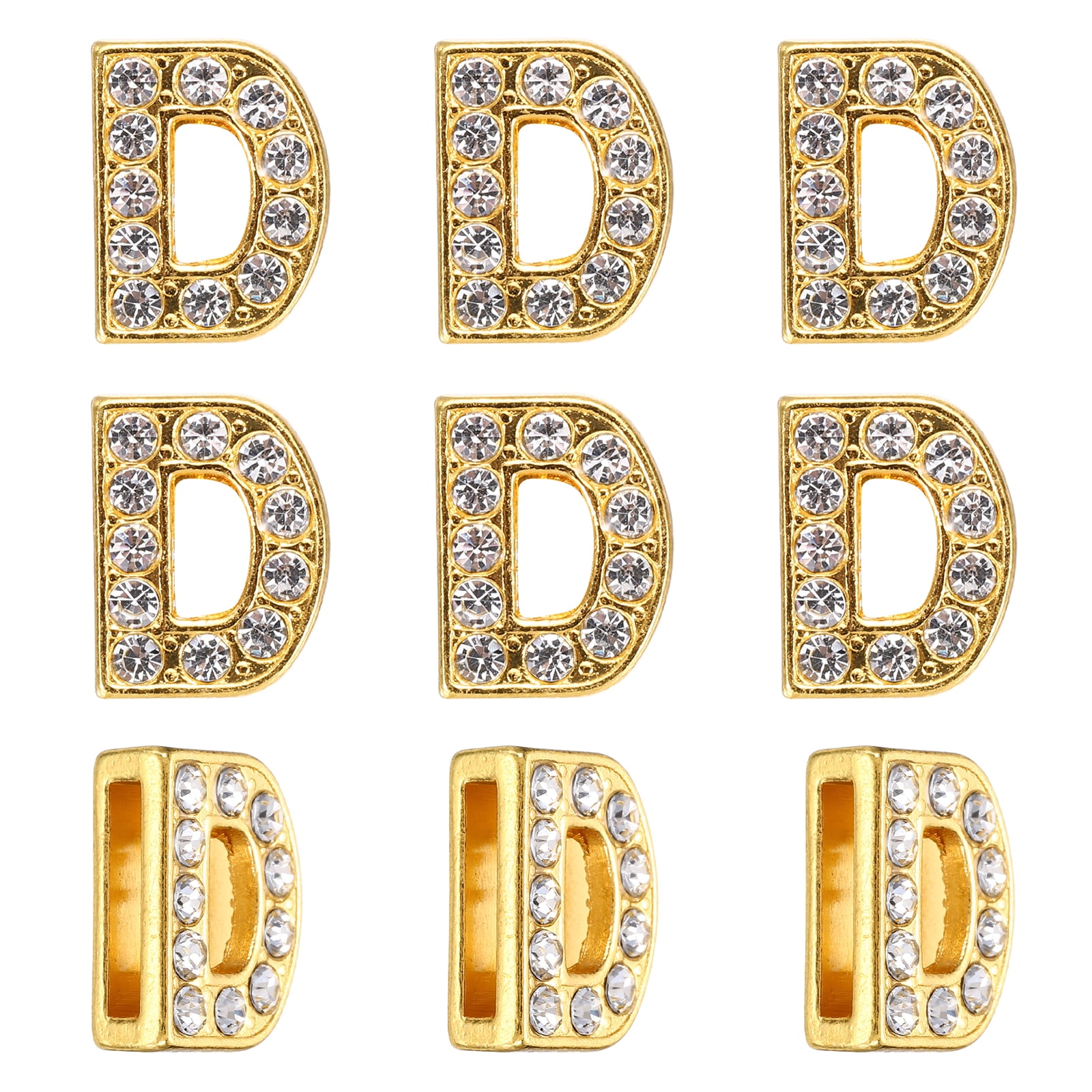 Uxcell Rhinestone Letter Charm, 30Pcs 10mm Slide Wristbands Pendants ...