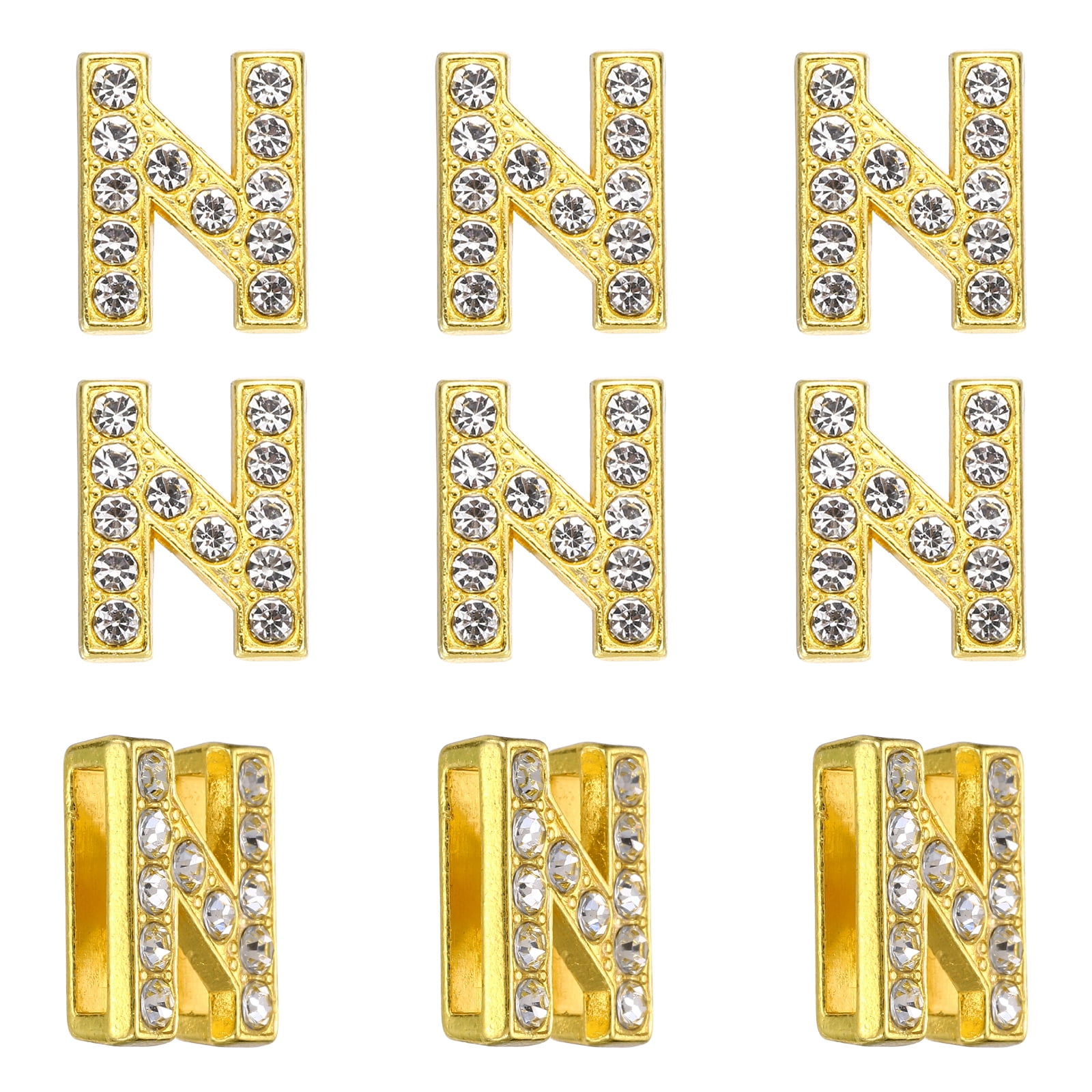 Uxcell Rhinestone Letter Charm, 30Pcs 10mm Slide Wristbands Pendants ...