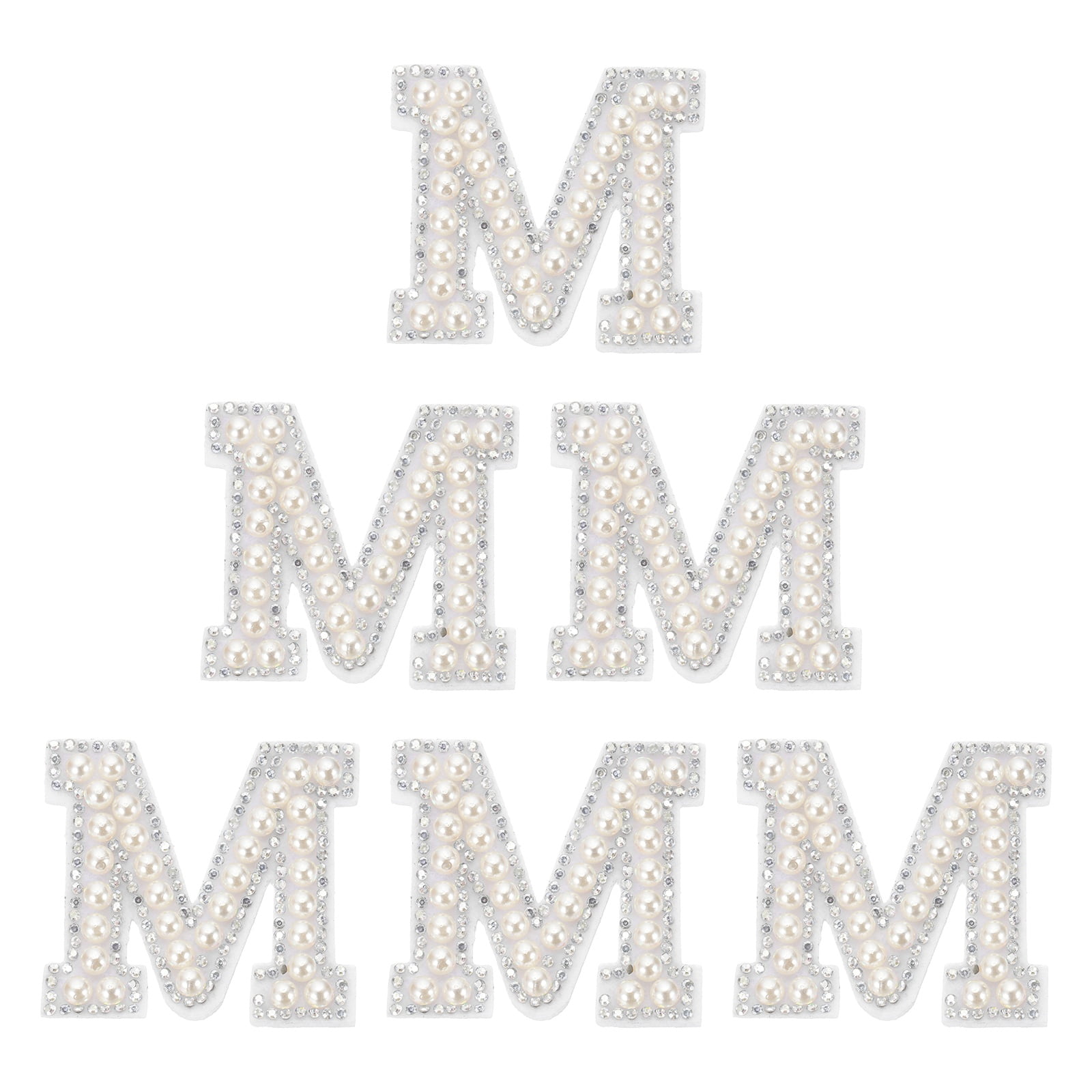 Uxcell Rhinestone Letters Patches, Initial Letter M Self-Adhesive Patch ...