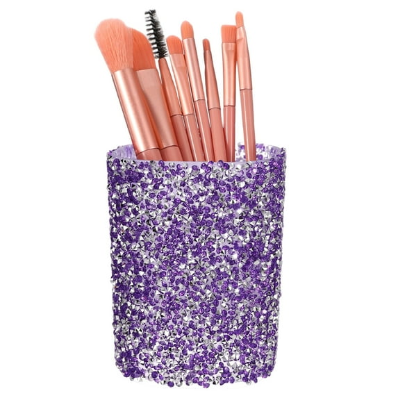 Uxcell Rhinestone Pen Organizer Holder, Glitter Cosmetics Storage Cup ...