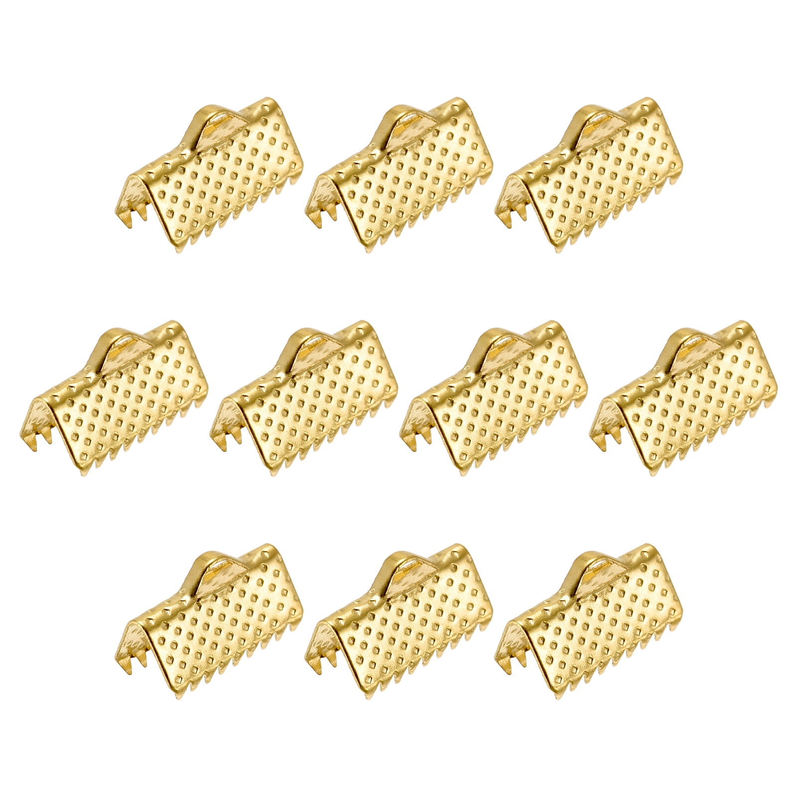 Uxcell Ribbon Crimp Clamp Ends, 10mm Bookmark Pinch Cord End Clasps for ...