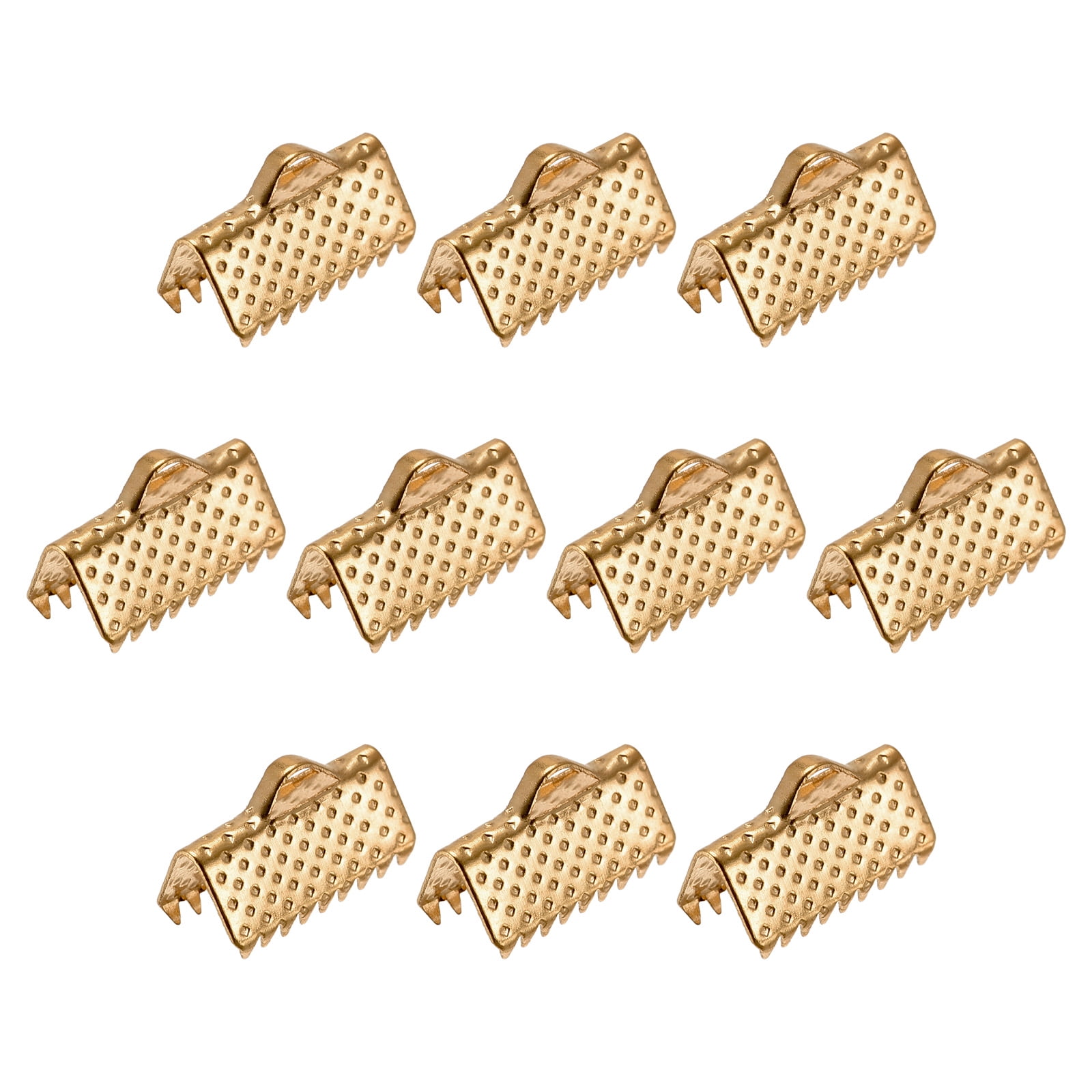 Uxcell Ribbon Crimp Clamp Ends, 10mm Bookmark Pinch Cord End Clasps for ...