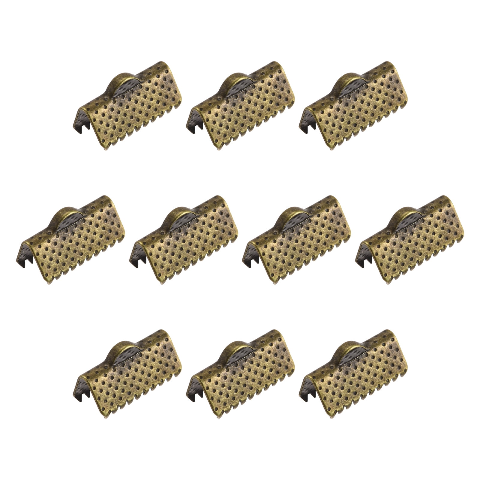 Uxcell Ribbon Crimp Clamp Ends, 13mm Bookmark Pinch Cord End Clasps for ...