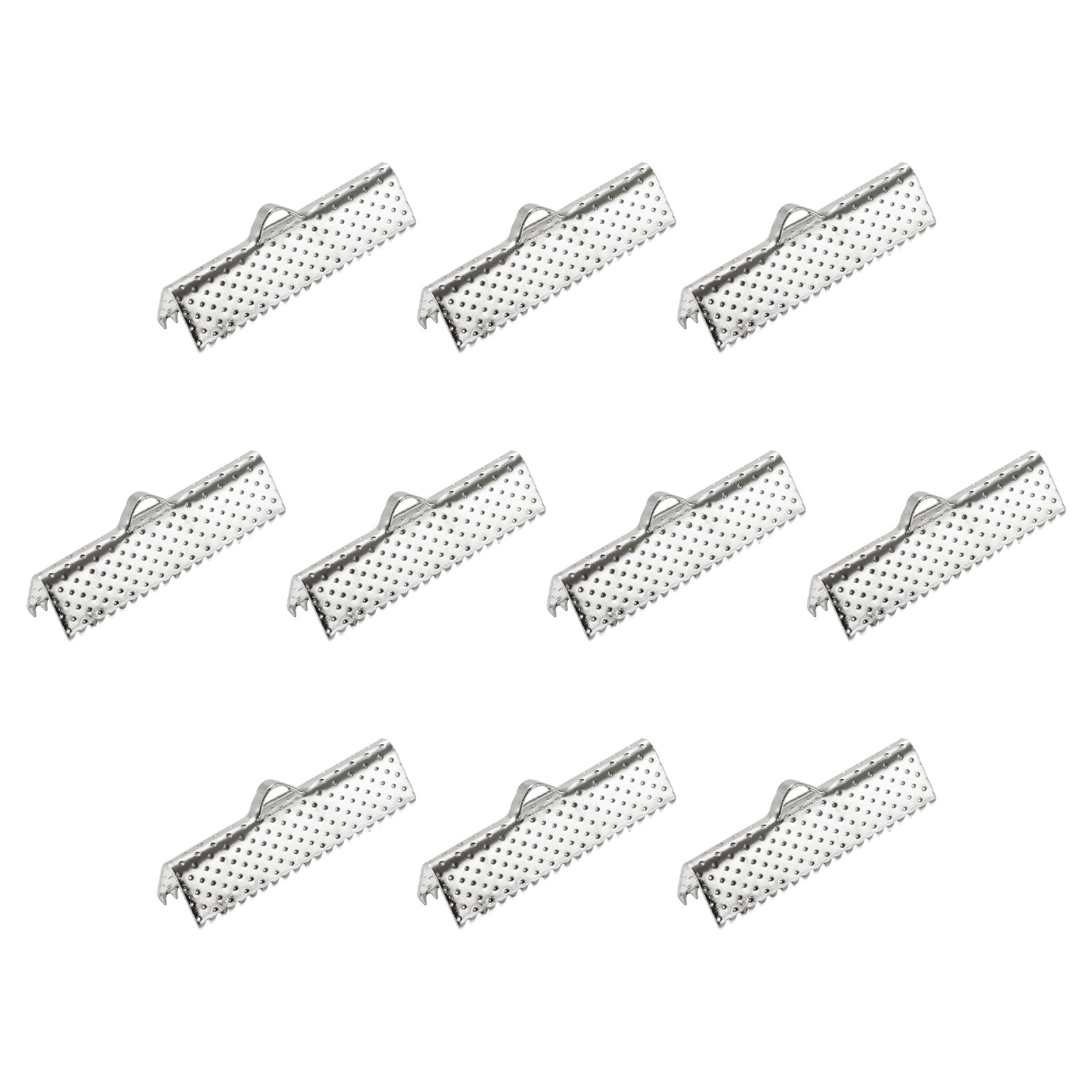 Uxcell Ribbon Crimp Clamp Ends, 25mm Bookmark Pinch Cord End Clasps for ...