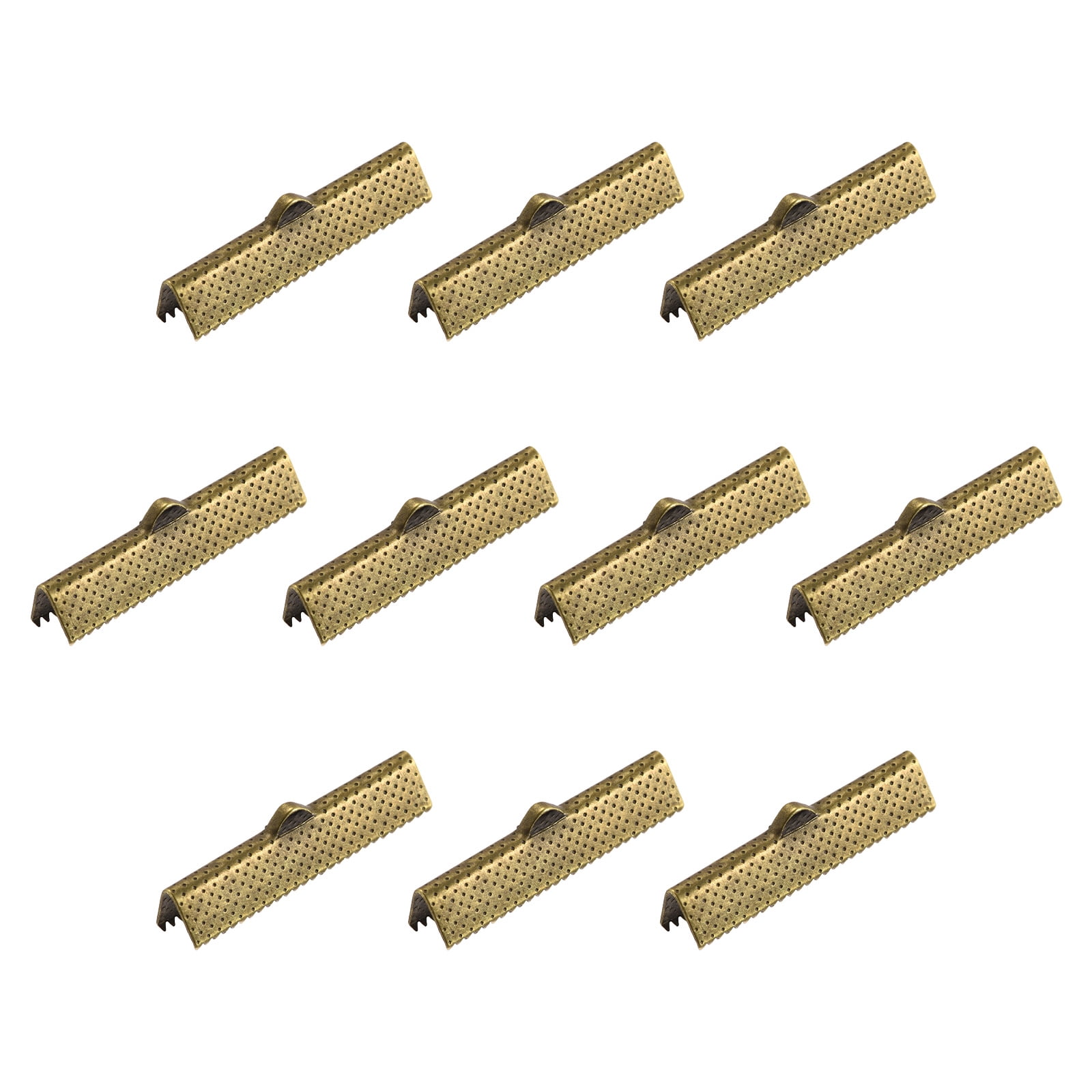 Uxcell Ribbon Crimp Clamp Ends, 30mm Bookmark Pinch Cord End Clasps for ...