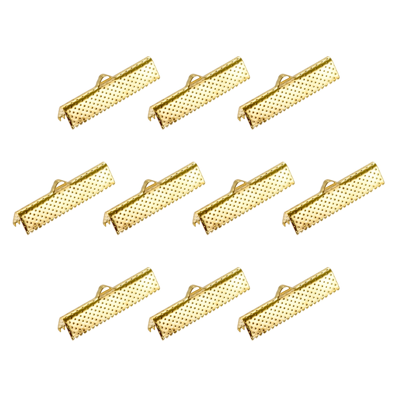 Uxcell Ribbon Crimp Clamp Ends, 30mm Bookmark Pinch Cord End Clasps for ...