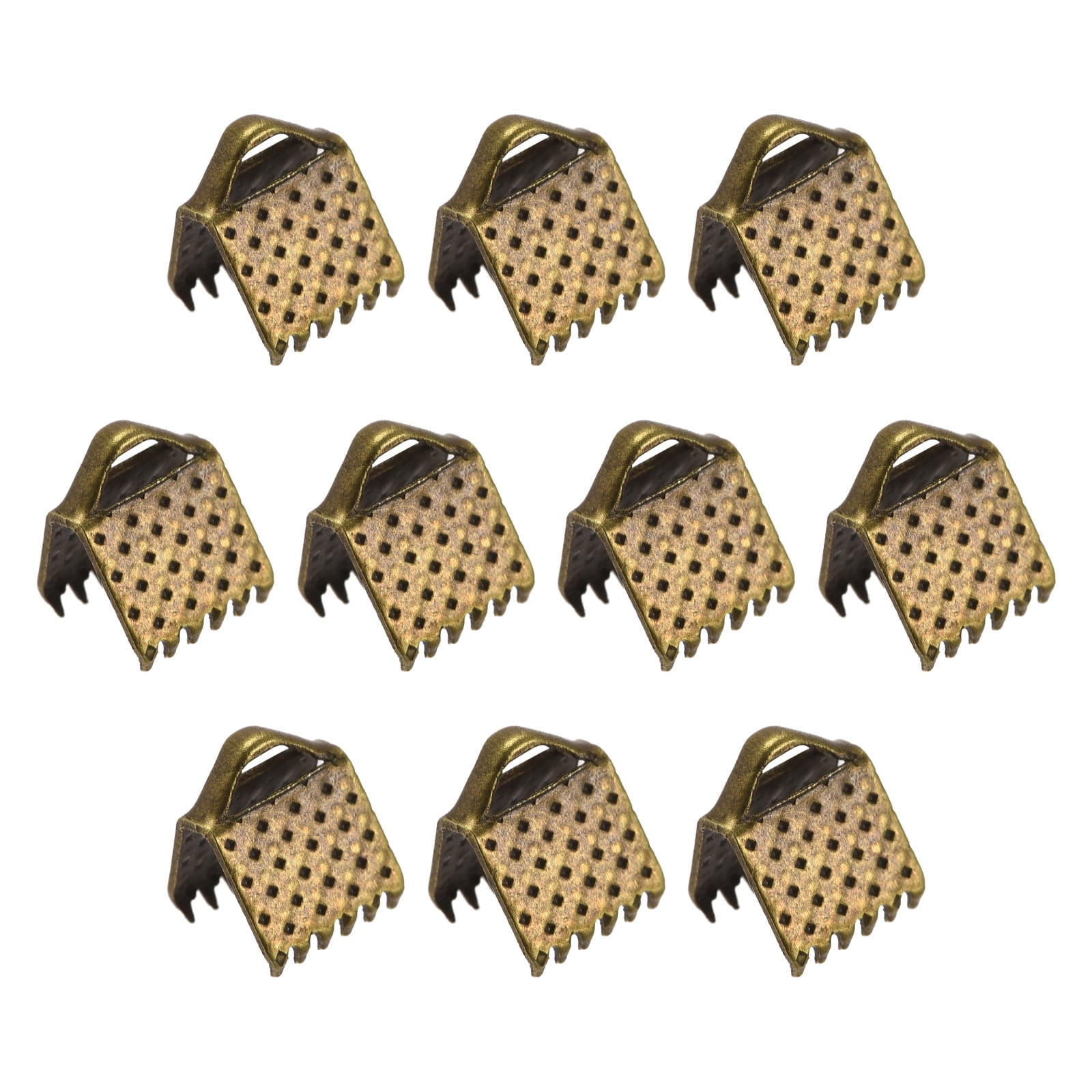 Uxcell Ribbon Crimp Clamp Ends, 6mm Bookmark Pinch Cord End Clasps for ...