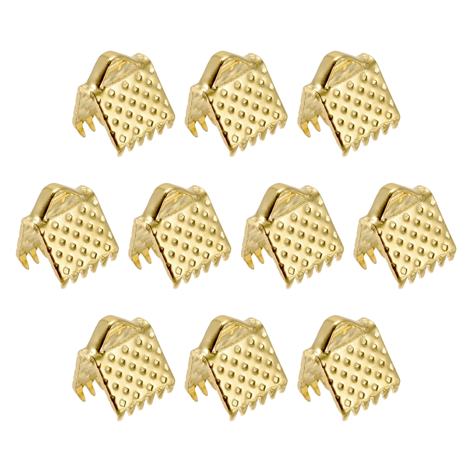 Uxcell Ribbon Crimp Clamp Ends, 6mm Bookmark Pinch Cord End Clasps for ...