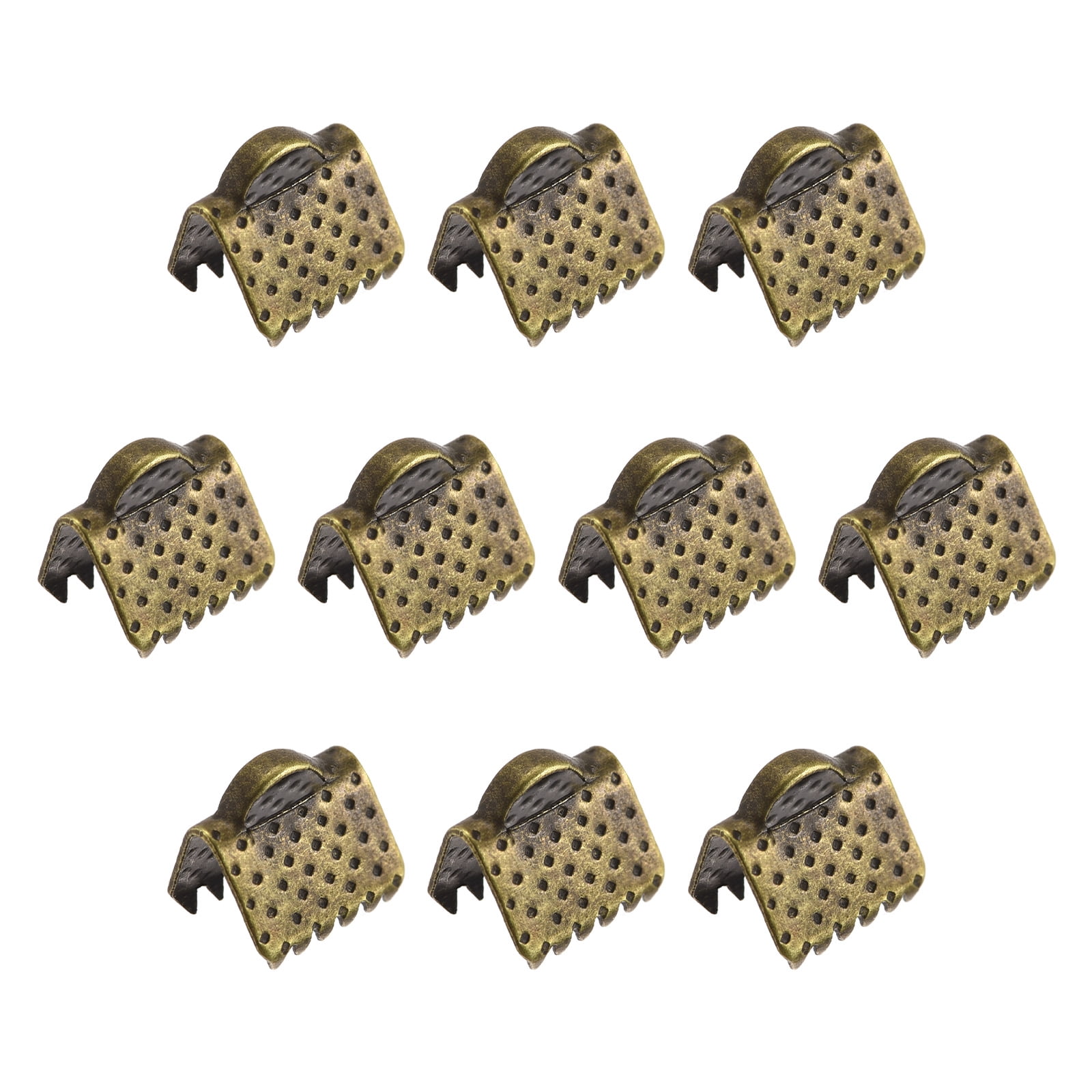 Uxcell Ribbon Crimp Clamp Ends, 8mm Bookmark Pinch Cord End Clasps for ...