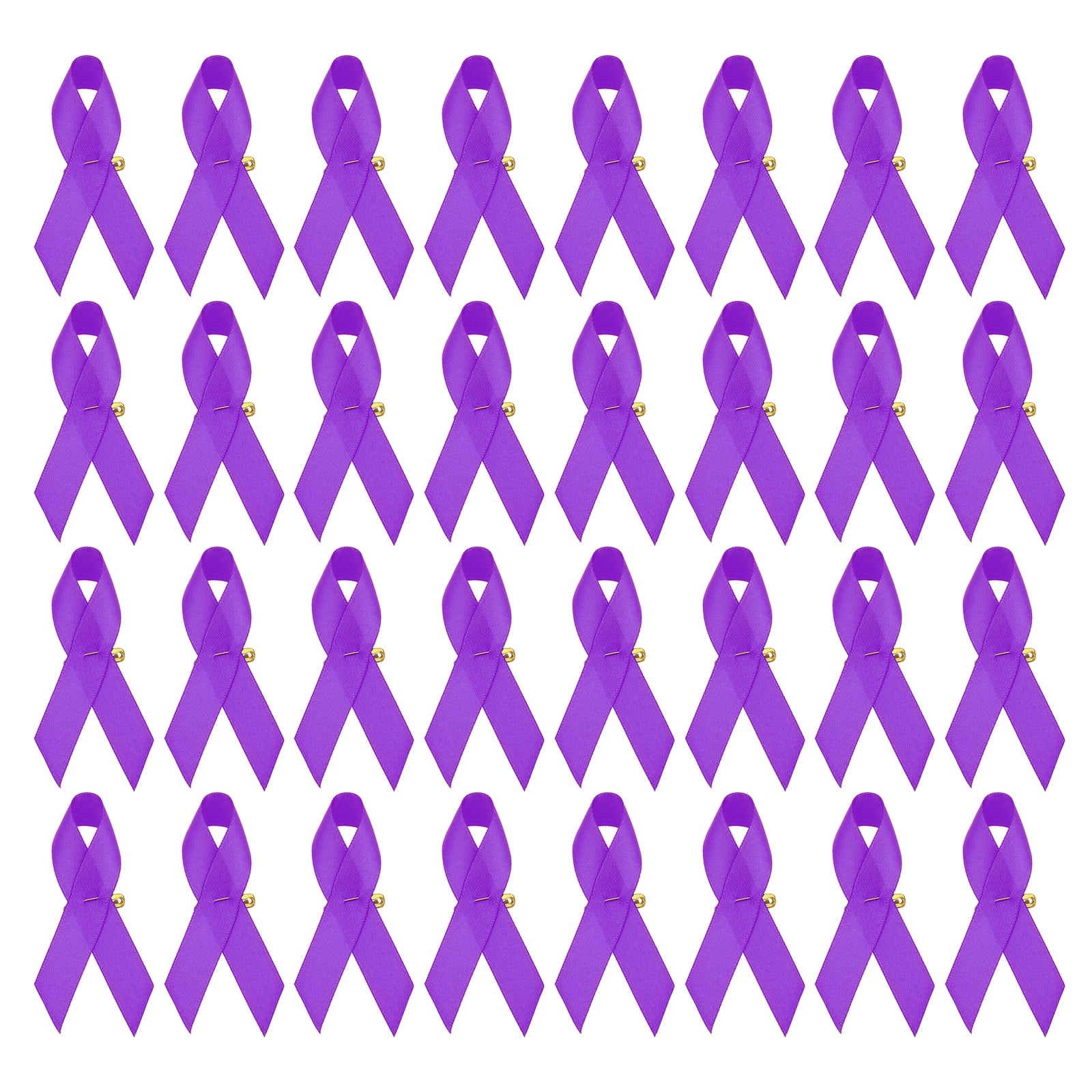 Uxcell Ribbon Pins, 100Pcs Purple Awareness Ribbon Satin with Safety ...