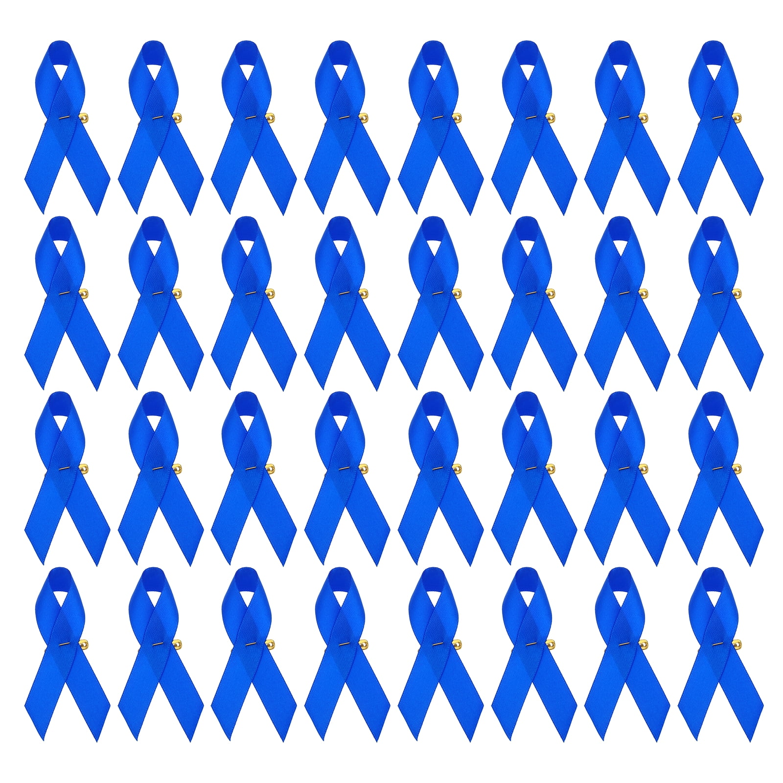 Uxcell Ribbon Pins, 200Pcs Blue Awareness Ribbon Satin with Safety Pins ...