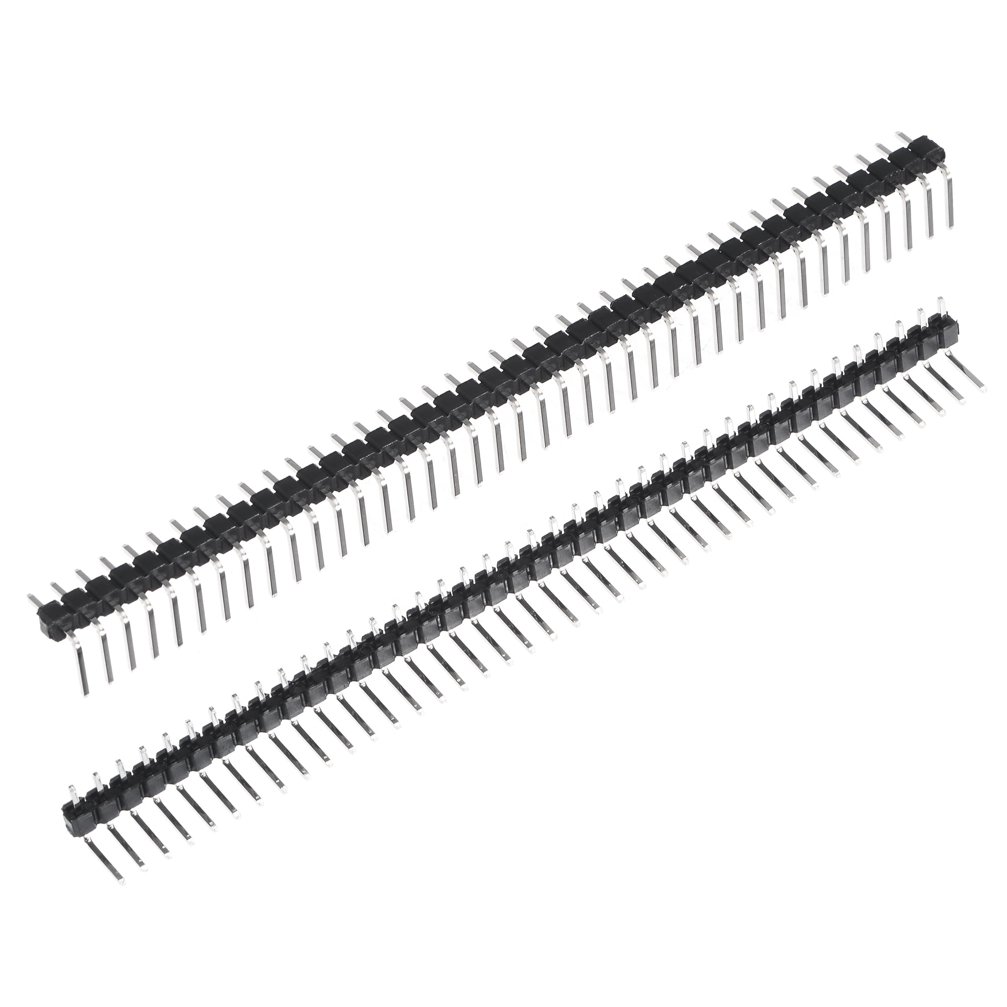 Uxcell Right Angle Header Pin 40P 1 Row 2.54mm Pitch Silver Tone Pin ...