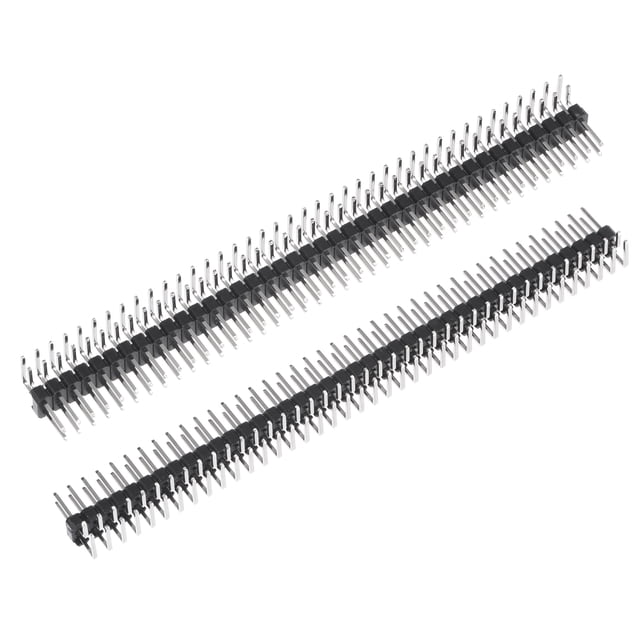 Uxcell Right Angle Header Pin 80P 2 Row 2.54mm Pitch Silver Tone Pin ...