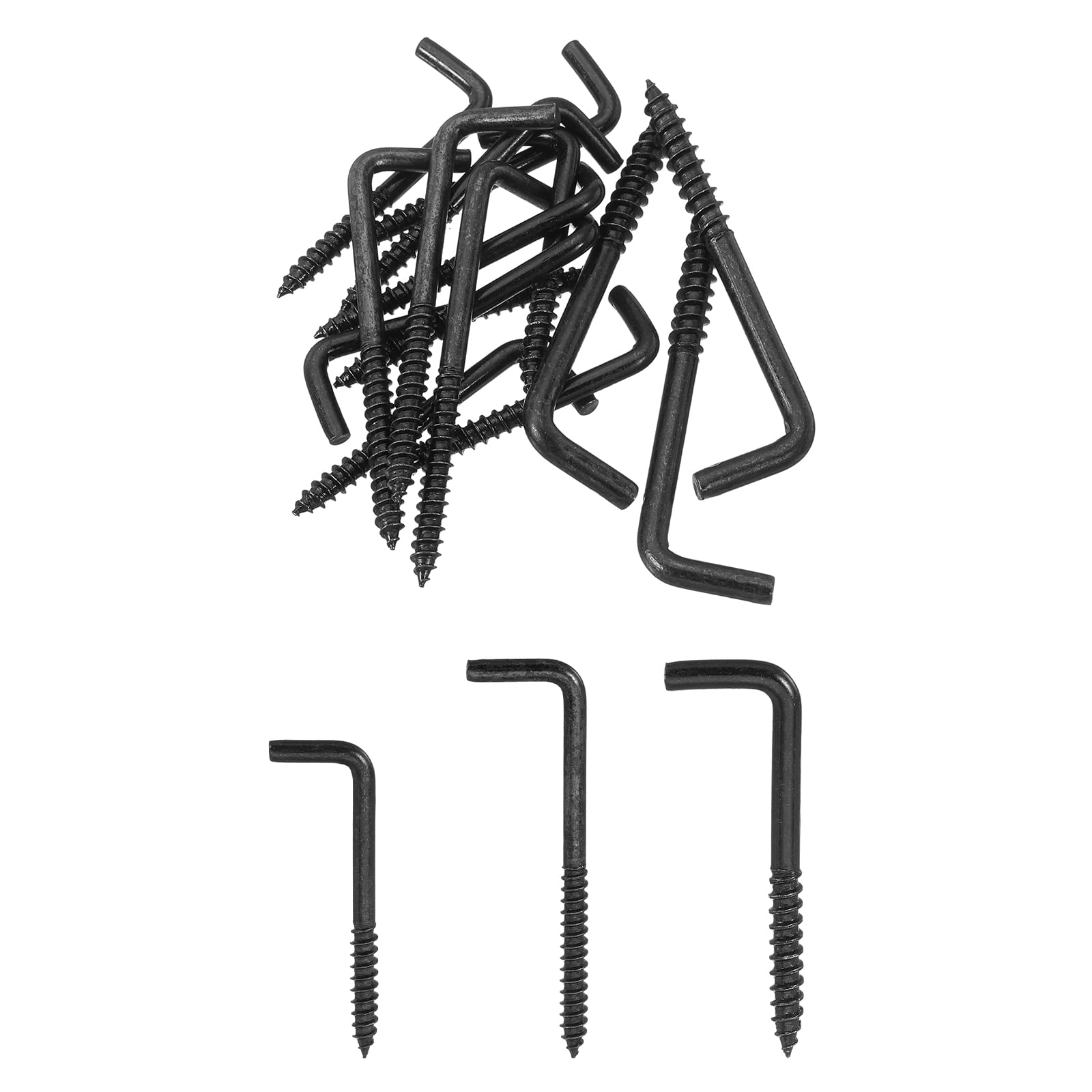 Uxcell Right Angle Hooks, 1Set L Shaped Screw Hooks Screw in Hooks ...