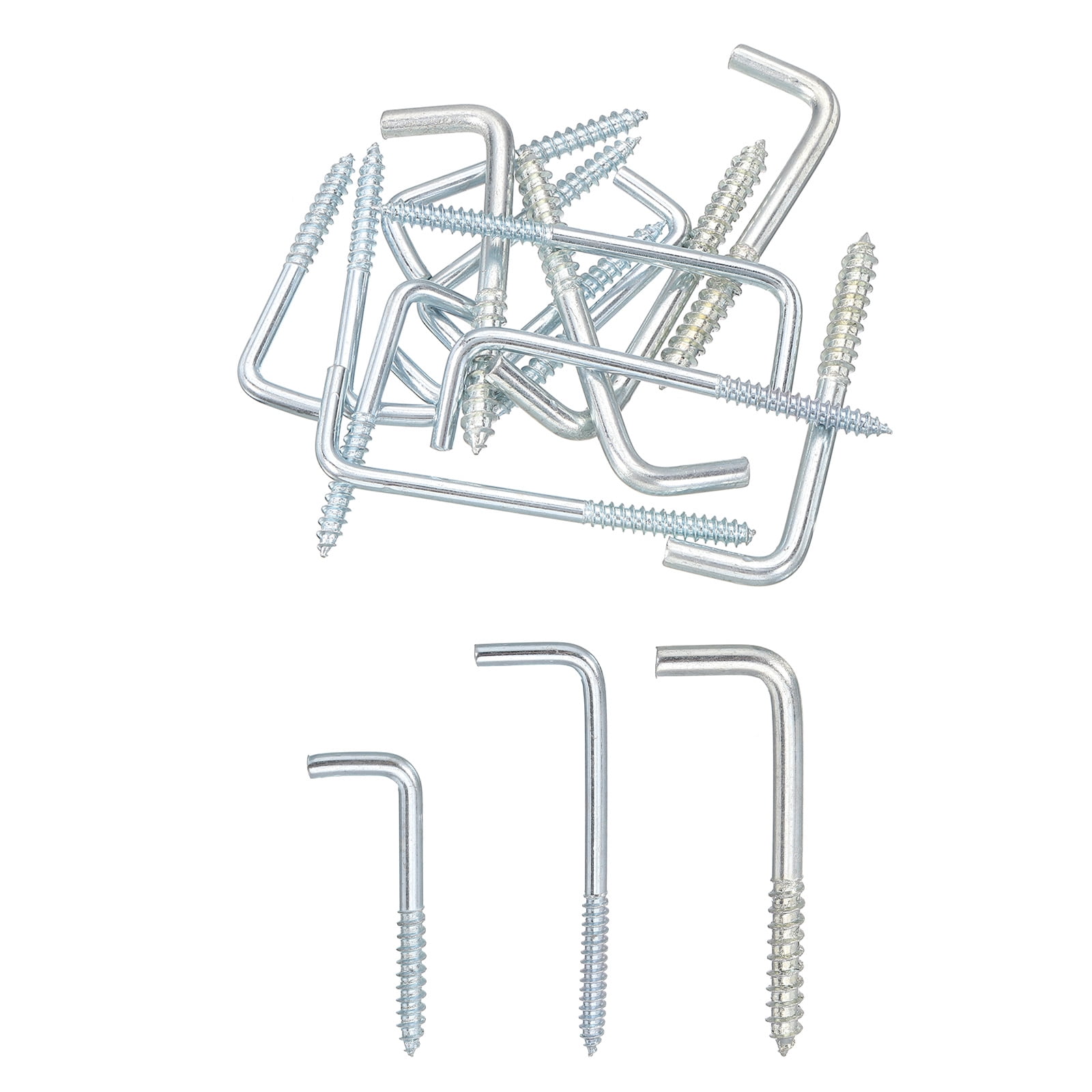 Uxcell Right Angle Hooks, 1Set L Shaped Screw Hooks Screw in Hooks ...