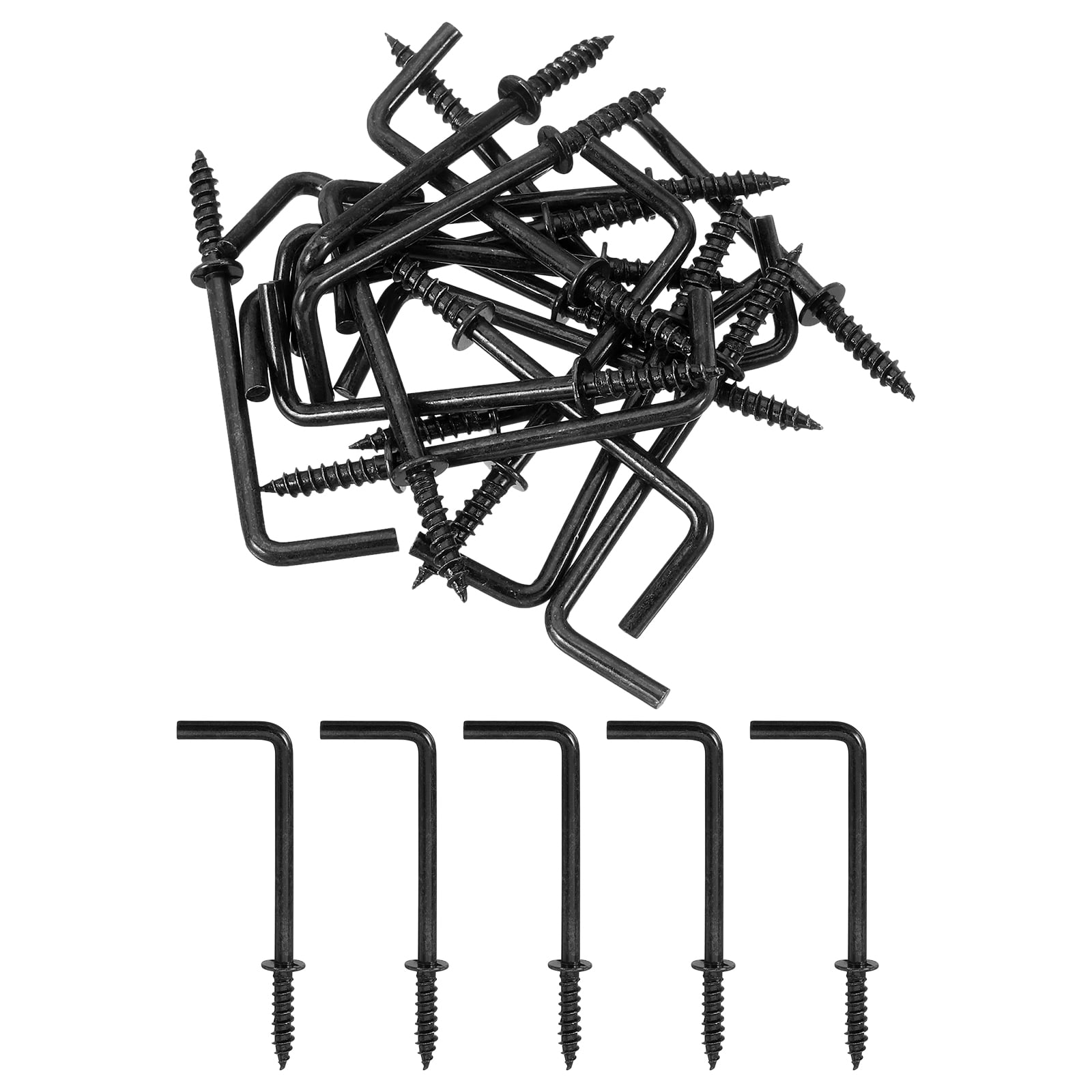Uxcell Right Angle Hooks, 20Pcs 2" L Shaped Screw Hooks Screw in Hooks ...