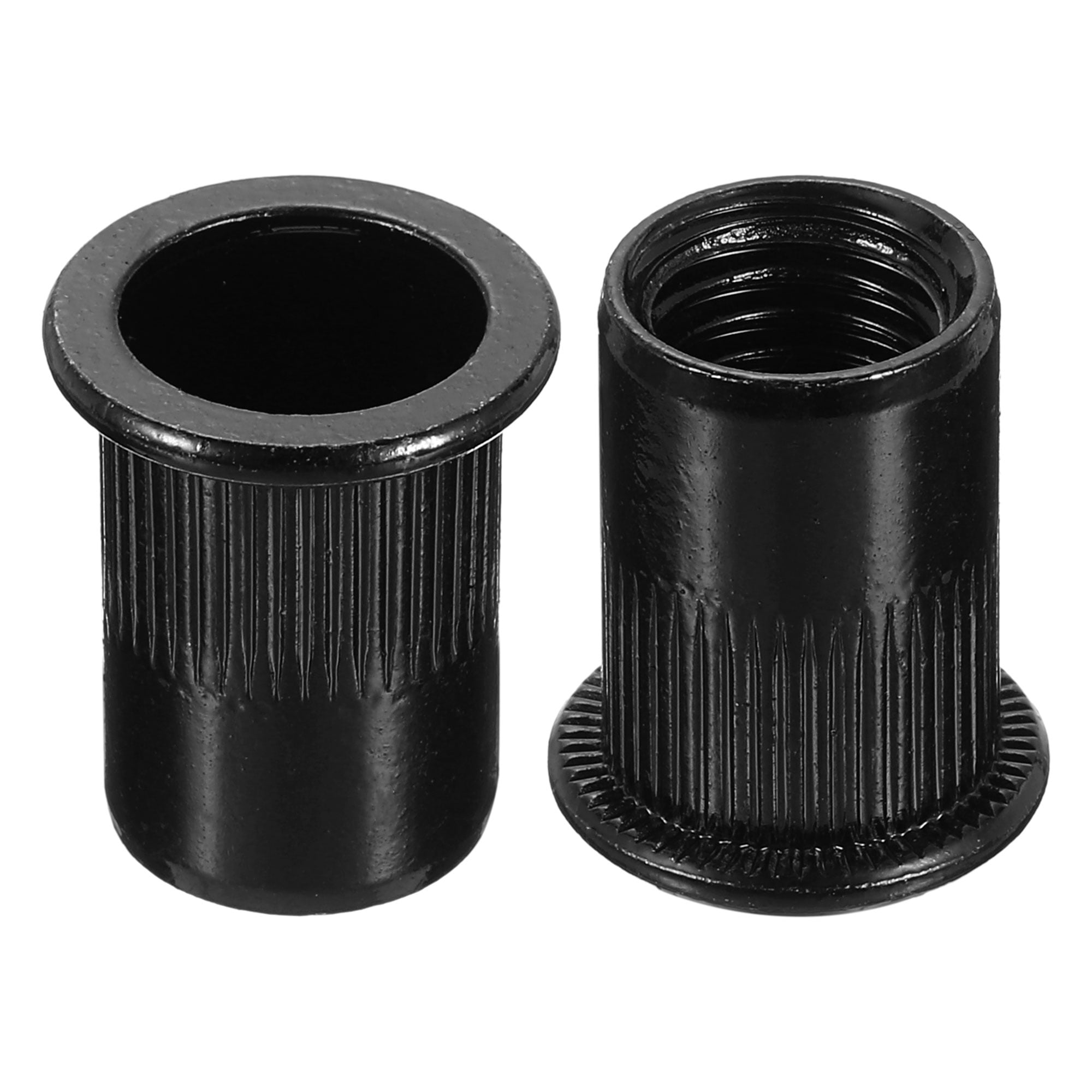Uxcell Rivet Nuts Carbon Steel Knurled Flat Head Insert Nut Fastener ...