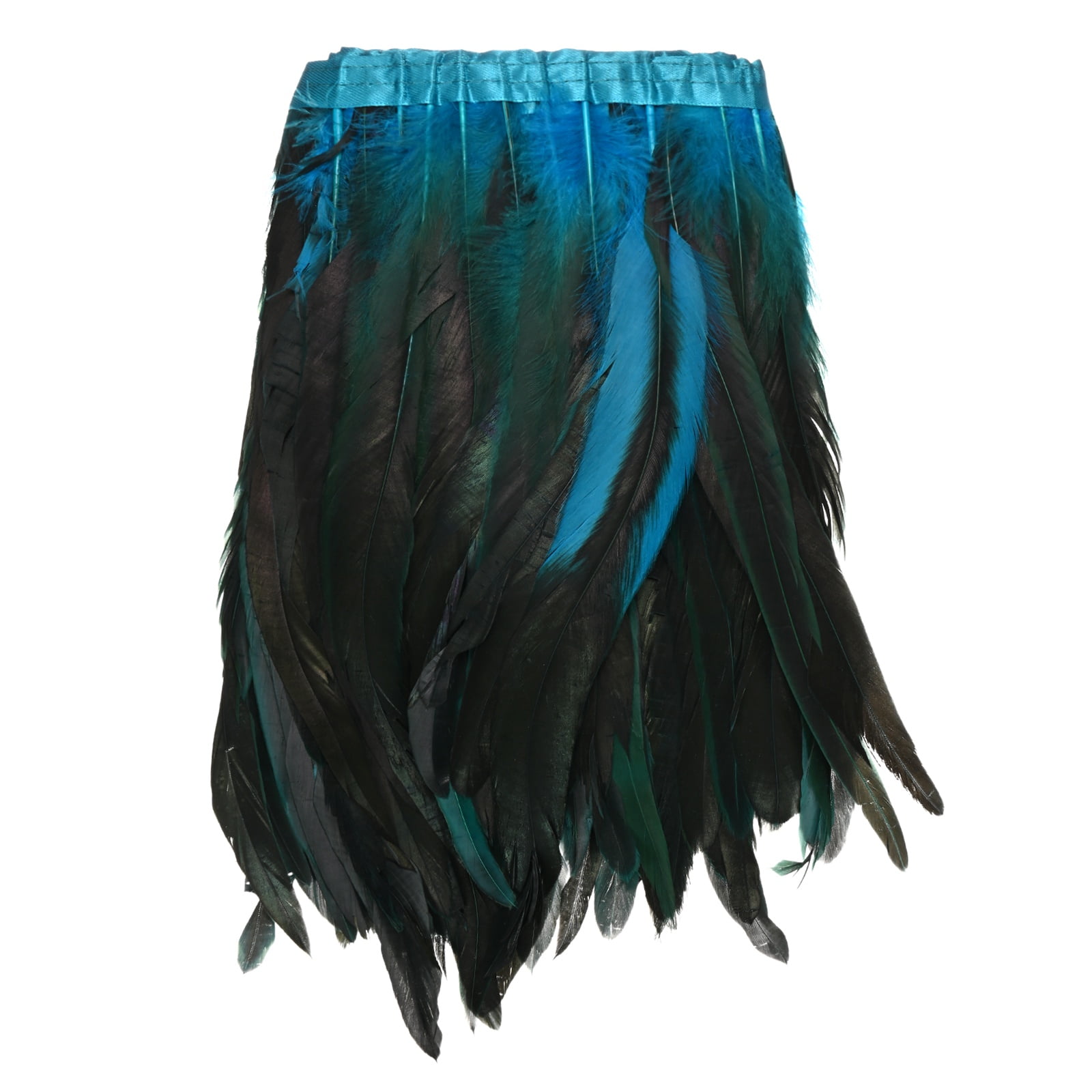 Uxcell Rooster Feather Trim Fringe, 2 Yards 10-12" Natural Fluffy ...