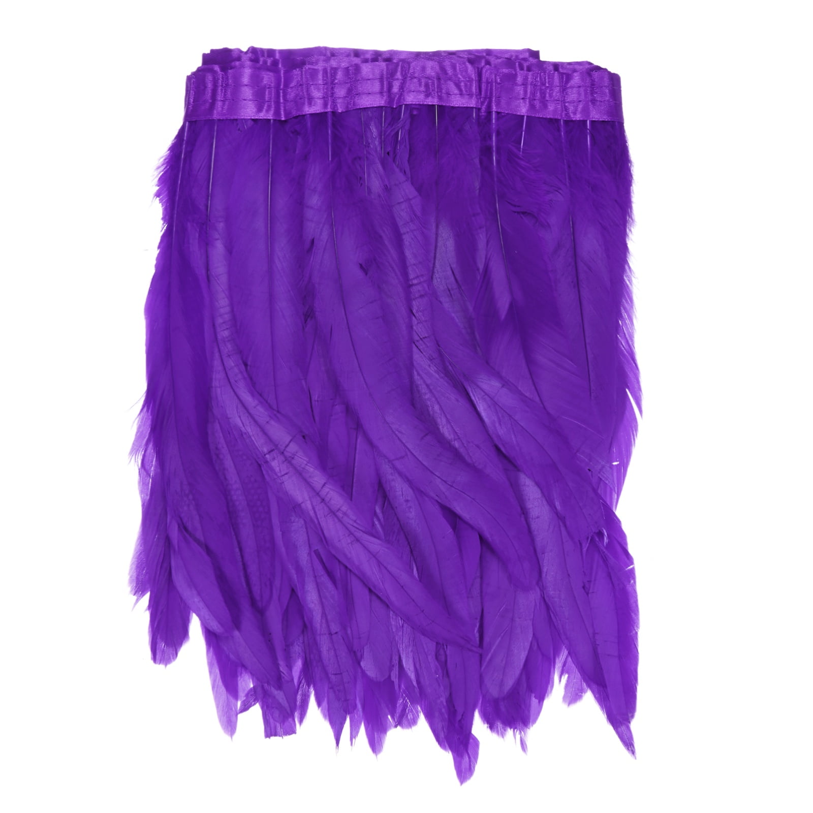 Uxcell Rooster Feather Trim Fringe, 2 Yards 10-12" Natural Fluffy ...